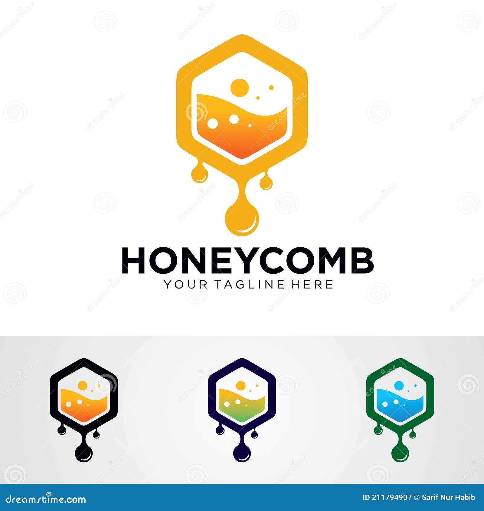 Honey Comb Logo Template Design Vector Stock Vector - Illustration of ...
