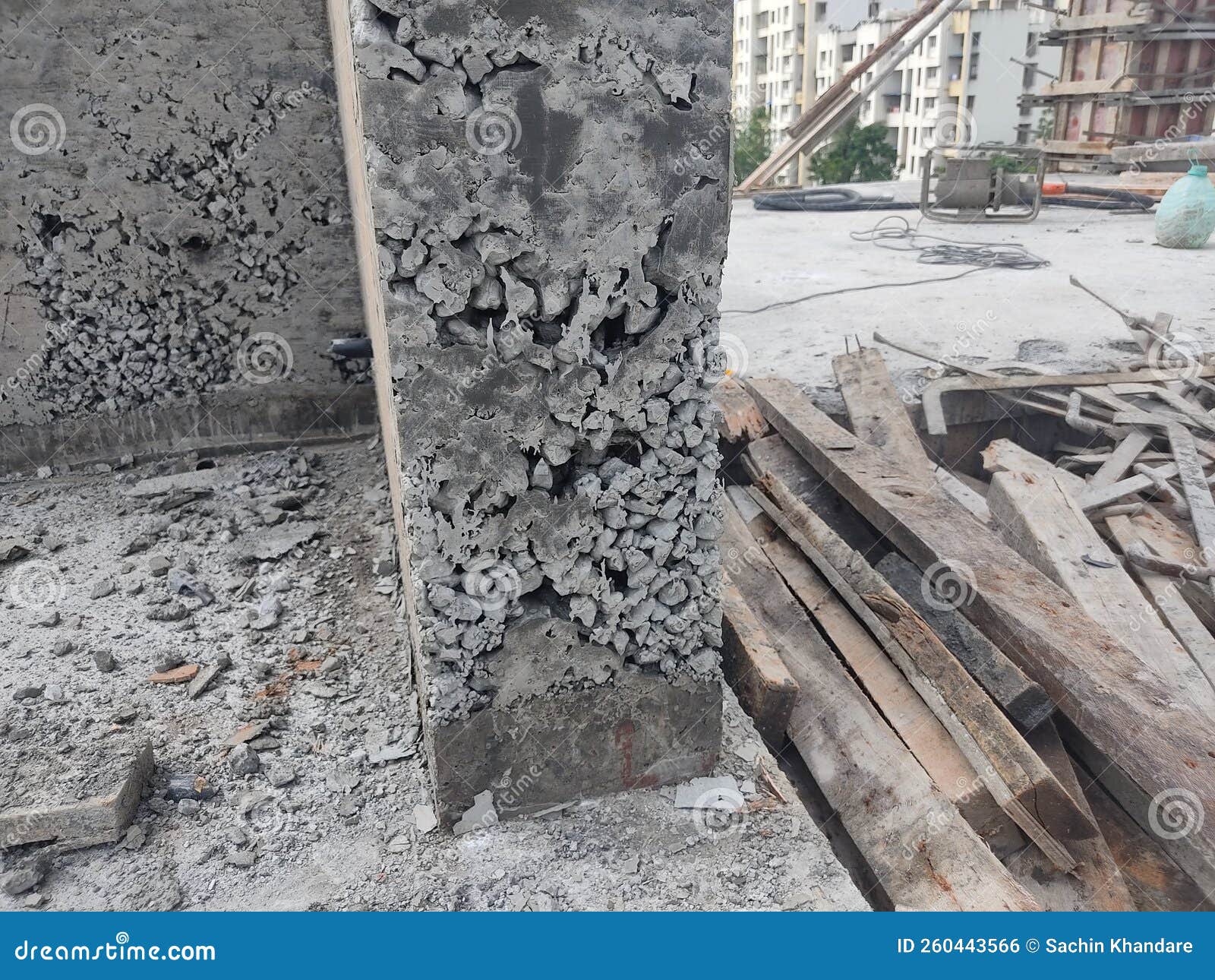 Honey Combing of Column Structure Stock Photo - Image of building ...