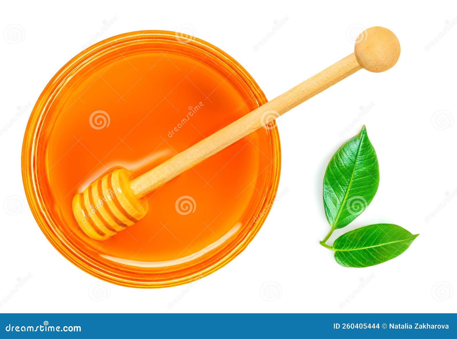 Honey Composition with Stick and Honeycomb Isolated on White Background ...
