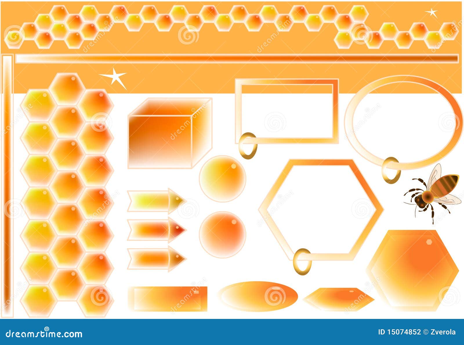 Honey design elements stock vector. Illustration of garden - 15074852
