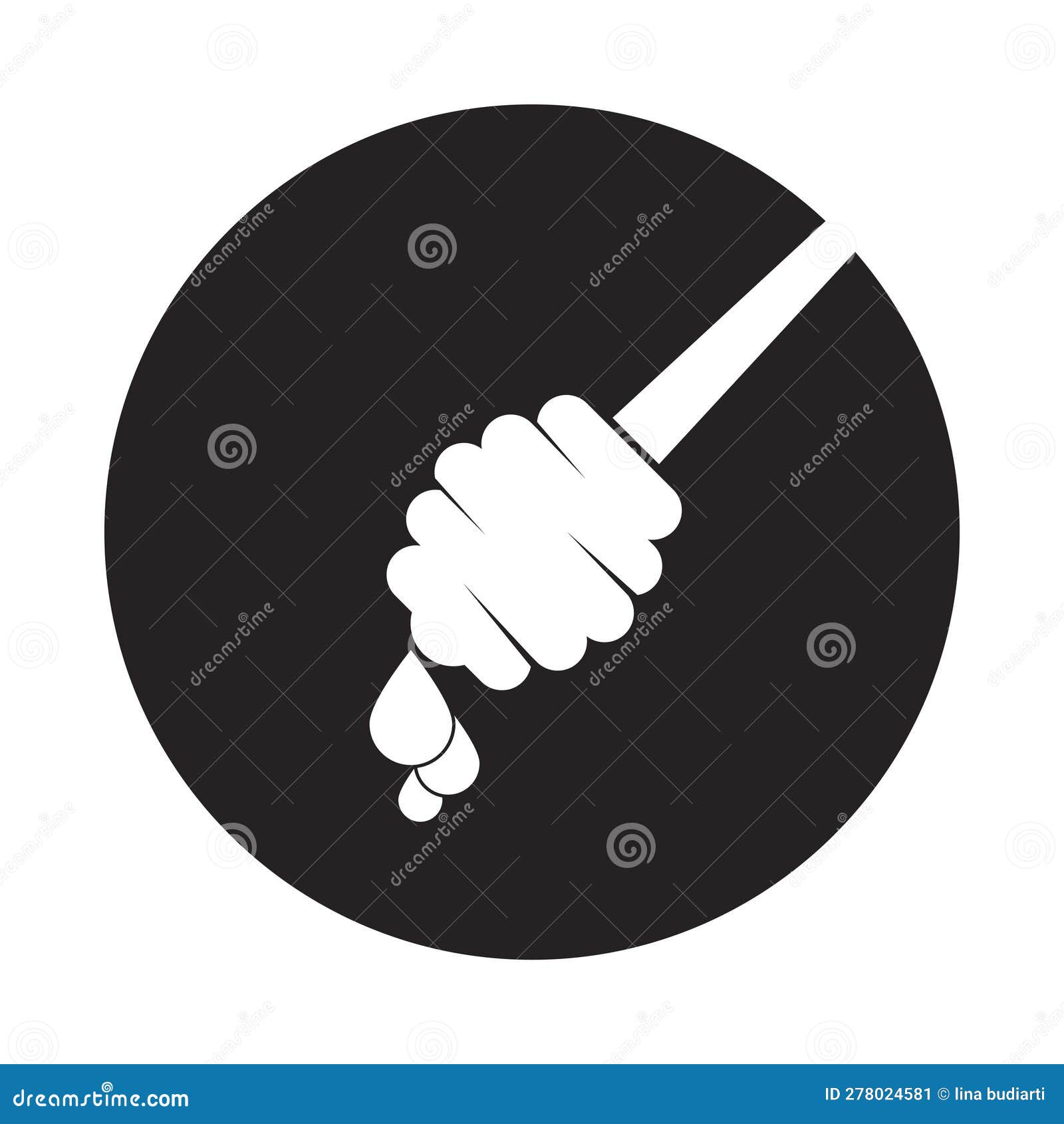 Honey dipper logo stock vector. Illustration of silhouette - 278024581