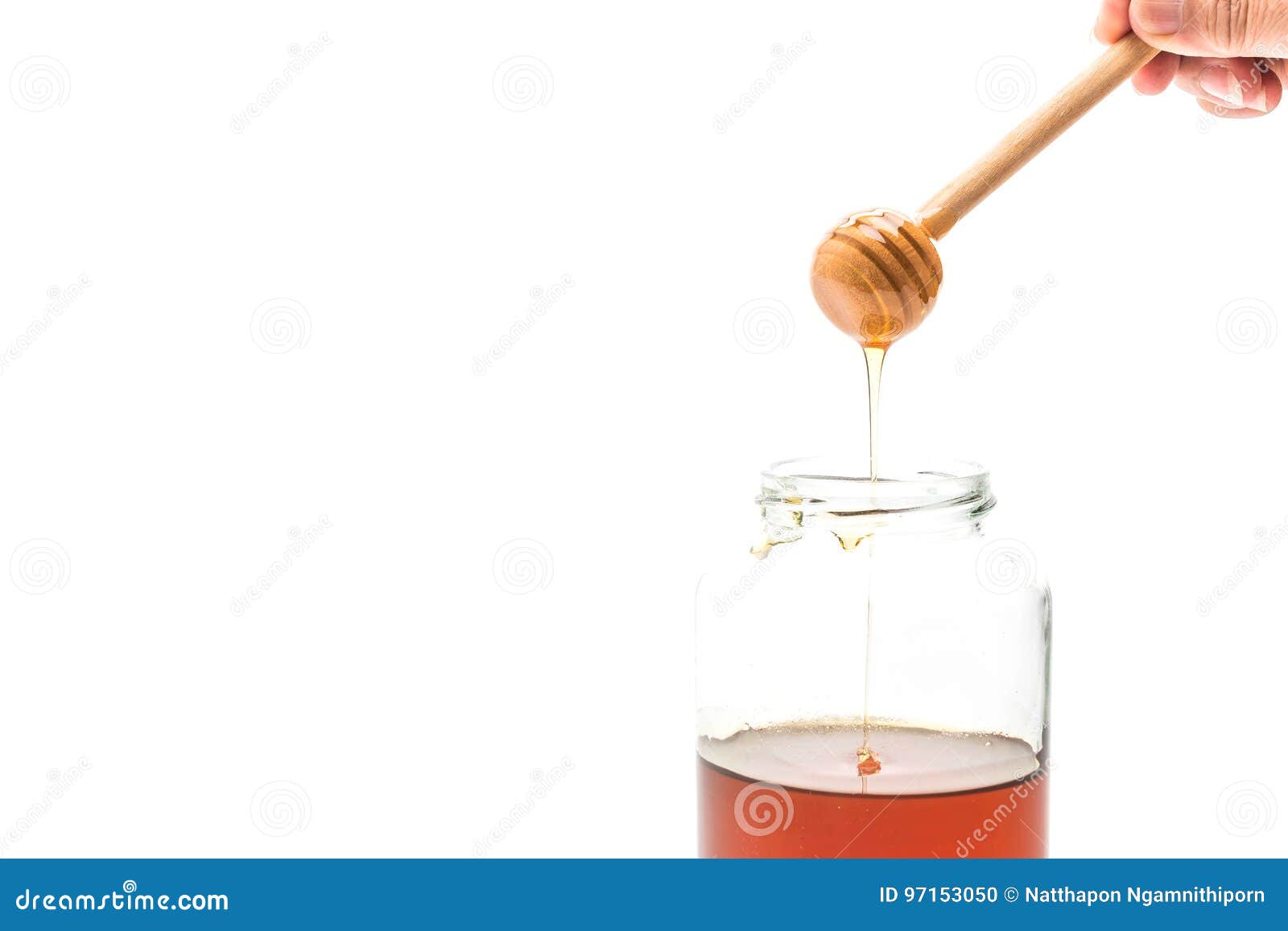 Honey drip in jar stock photo. Image of eating, flowing - 97153050