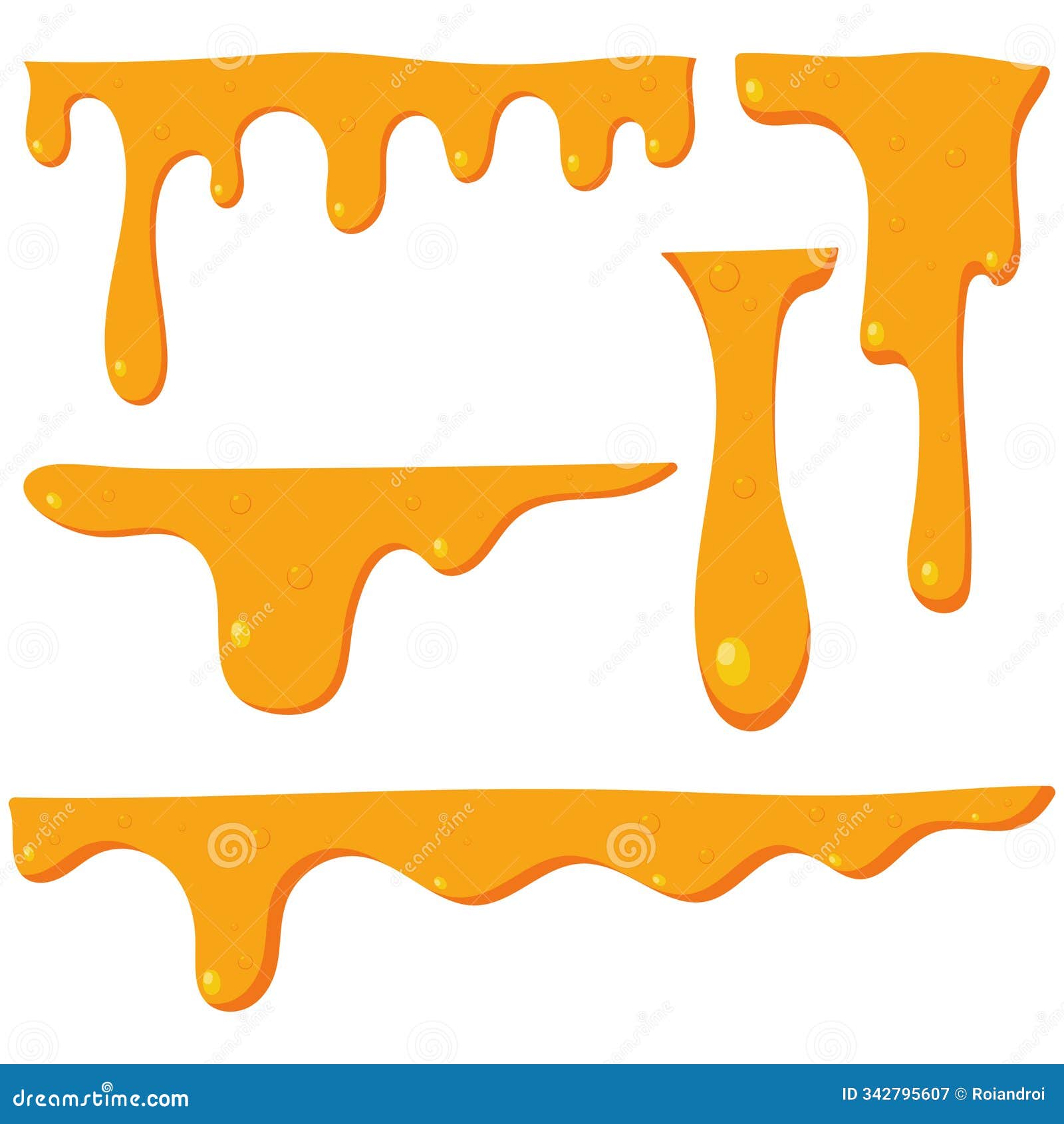 Honey Drip Vector Cartoon Set | CartoonDealer.com #342795607