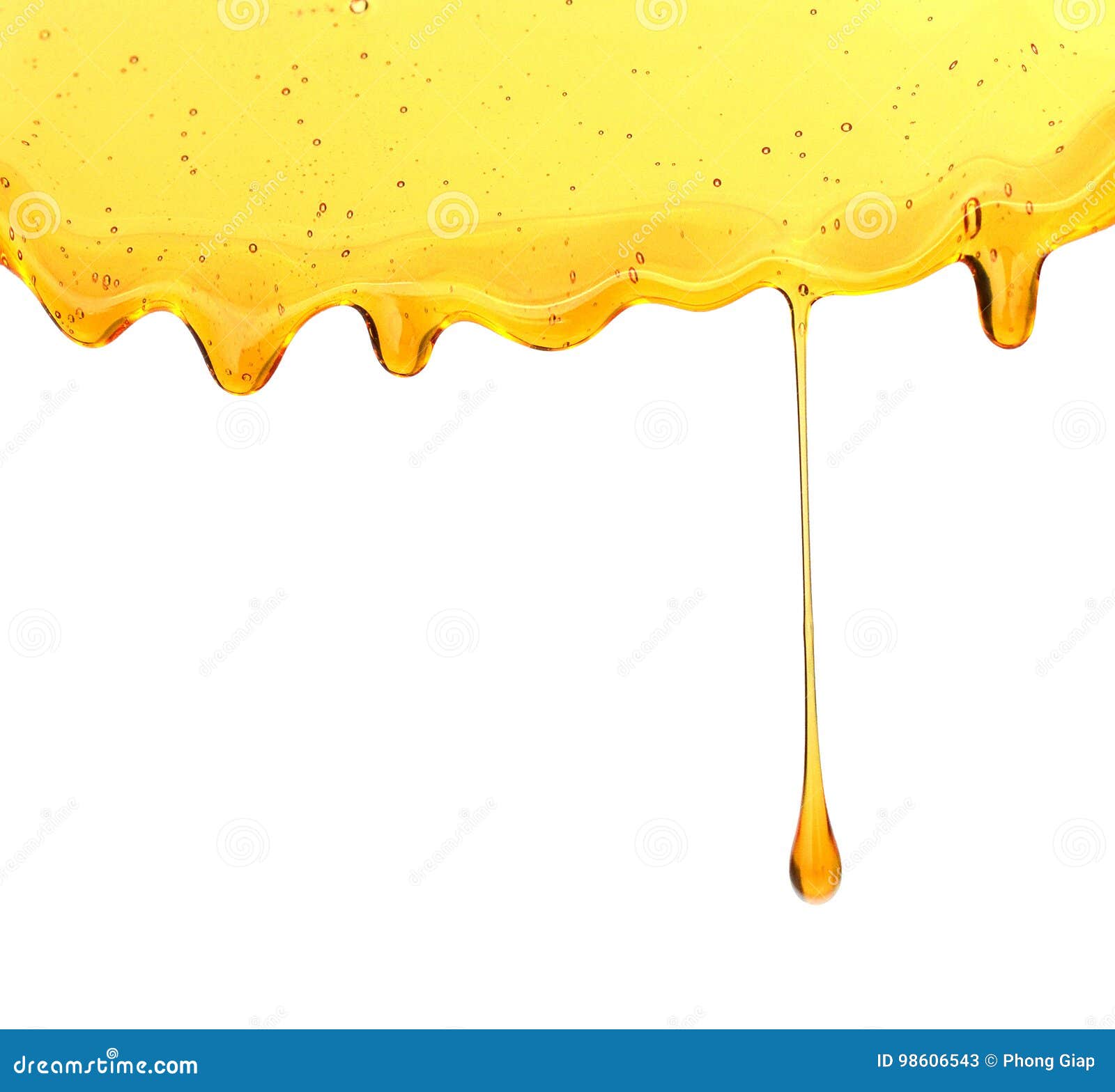 Honey Dripping From Dipper Isolated On White Background Stock Image