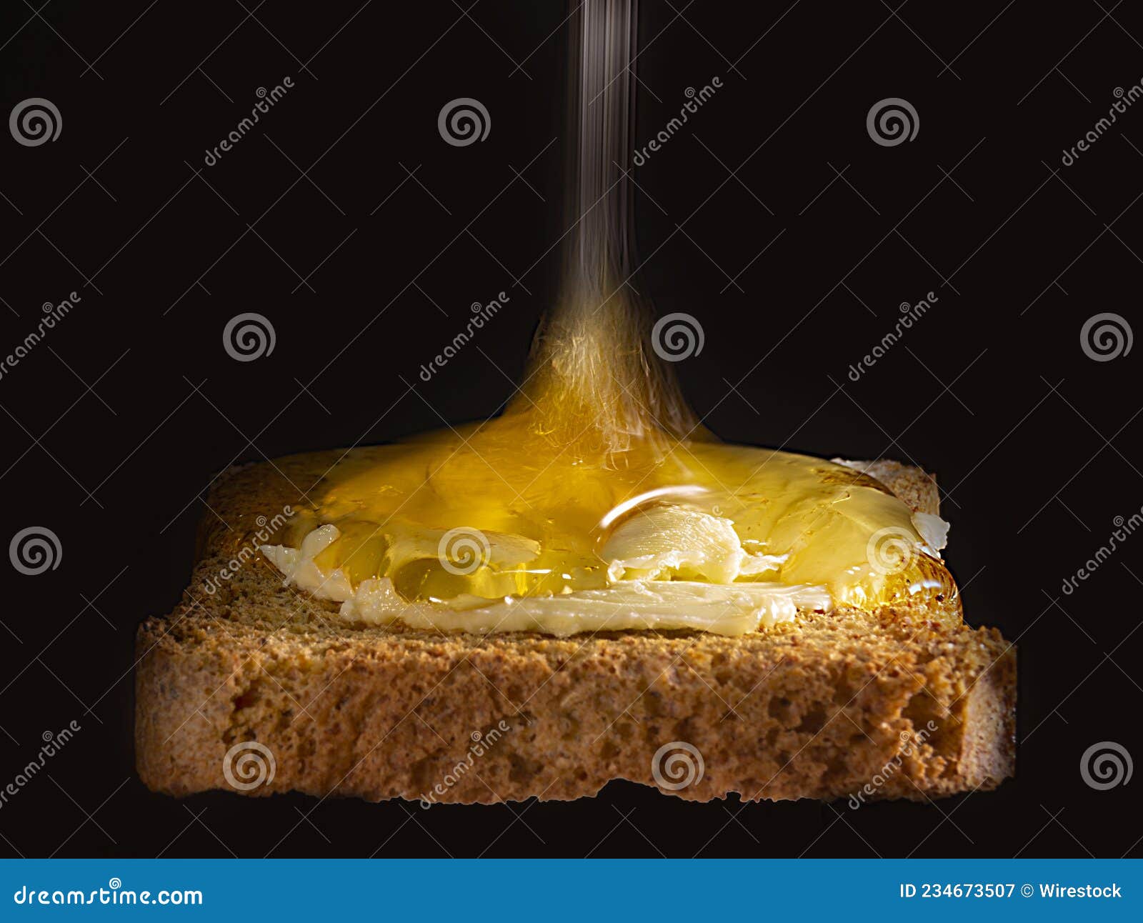 Honey Dripping on Toast Buttered Stock Image - Image of natural, fresh ...