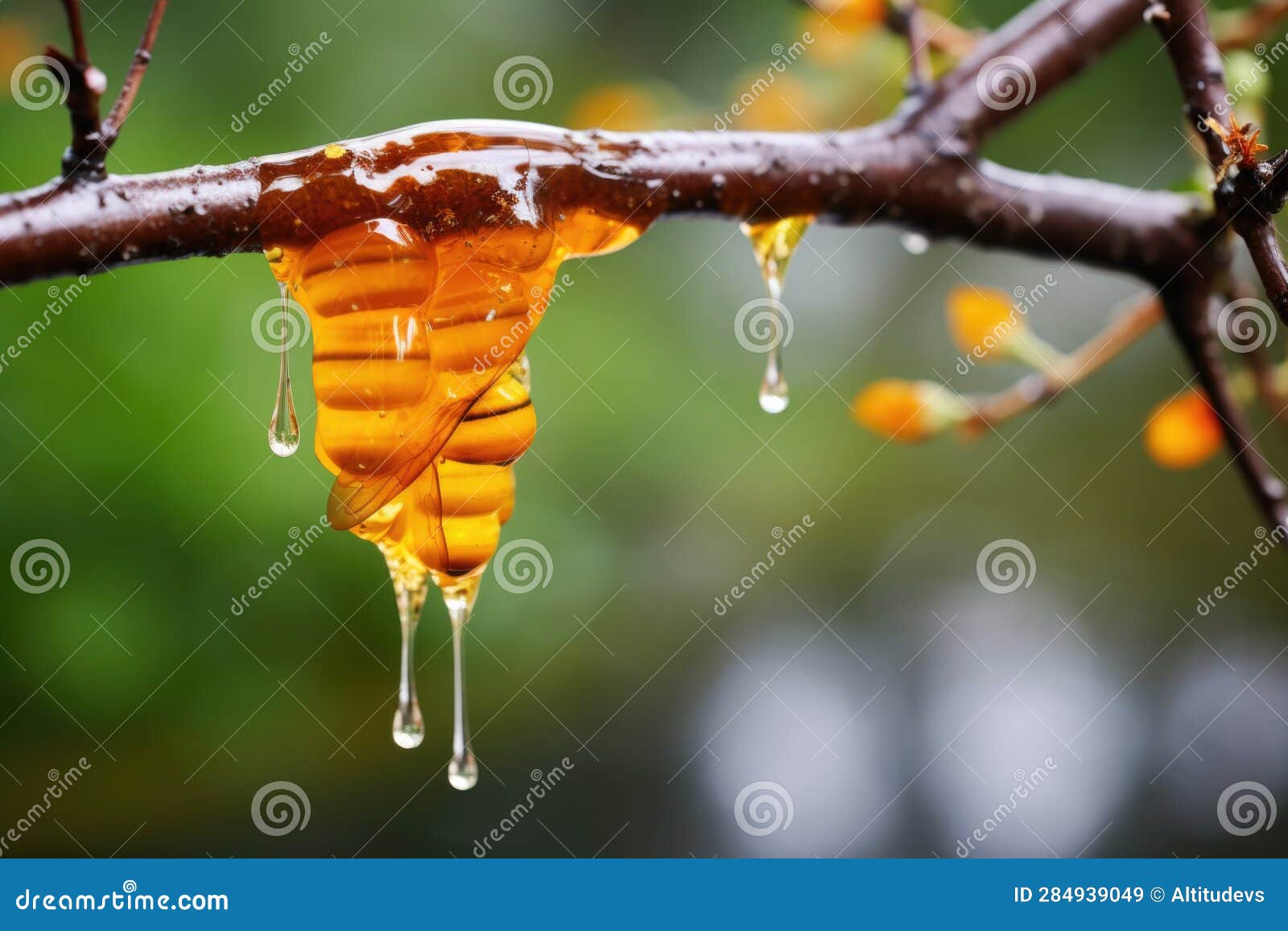 A Tree With Dripping Paint And A Moon Created With Generative AI ...