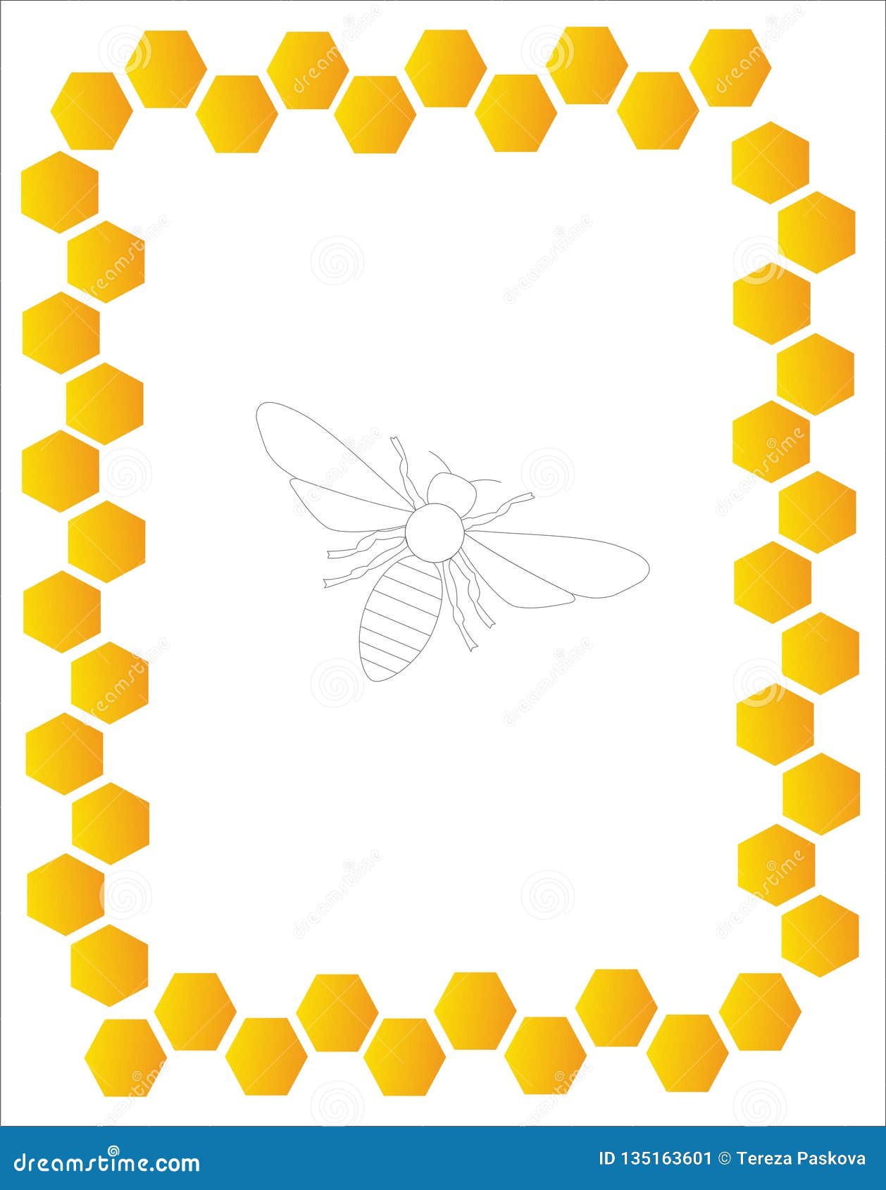 Honey. Frame On The Theme Of Honey. With A Wooden Barrel, Bees ...