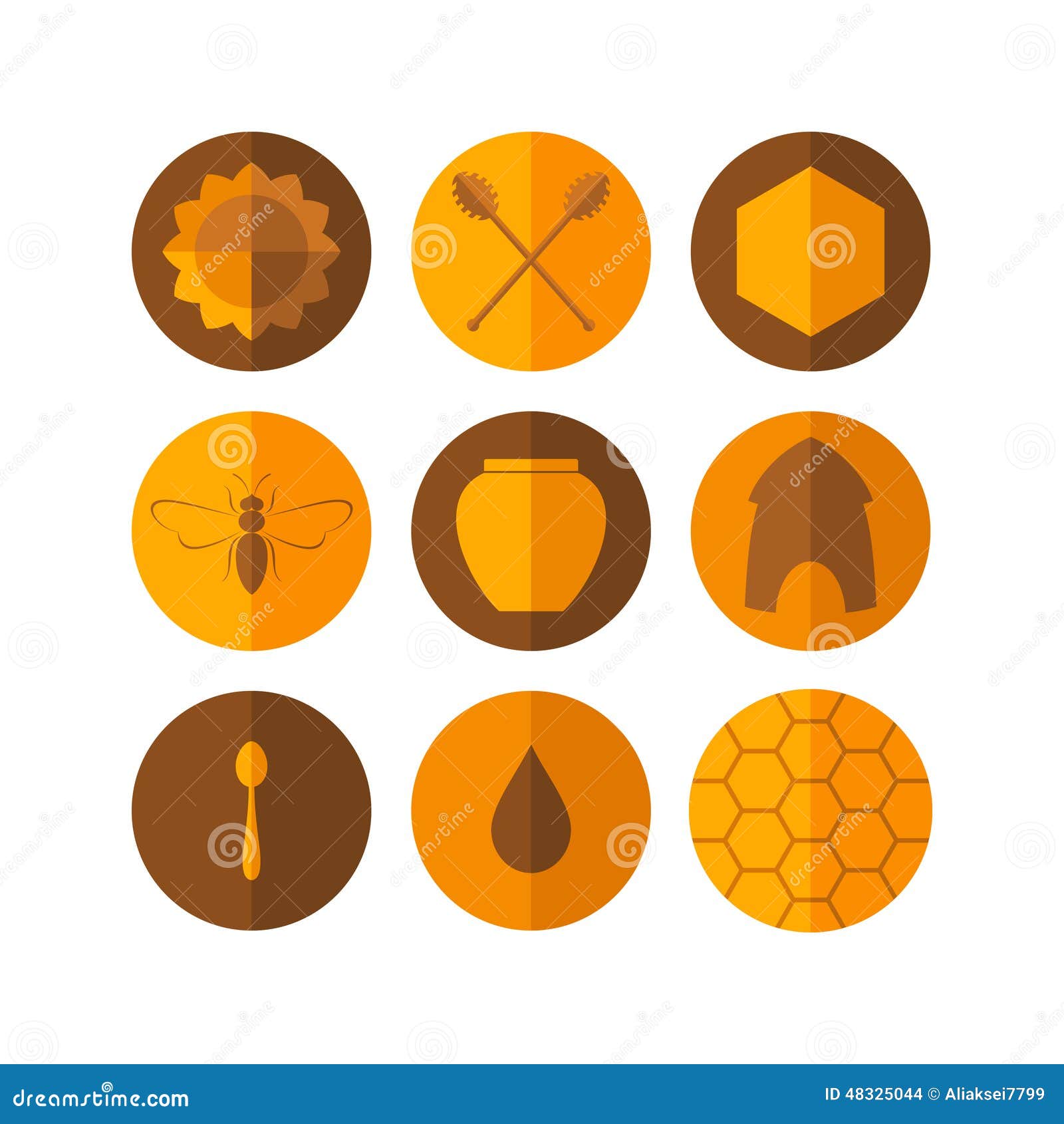 Honey. Icon set stock vector. Illustration of sign, design - 48325044