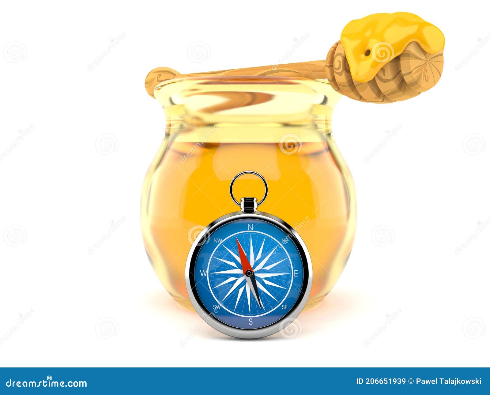 Honey jar with compass stock illustration. Illustration of nutrition ...
