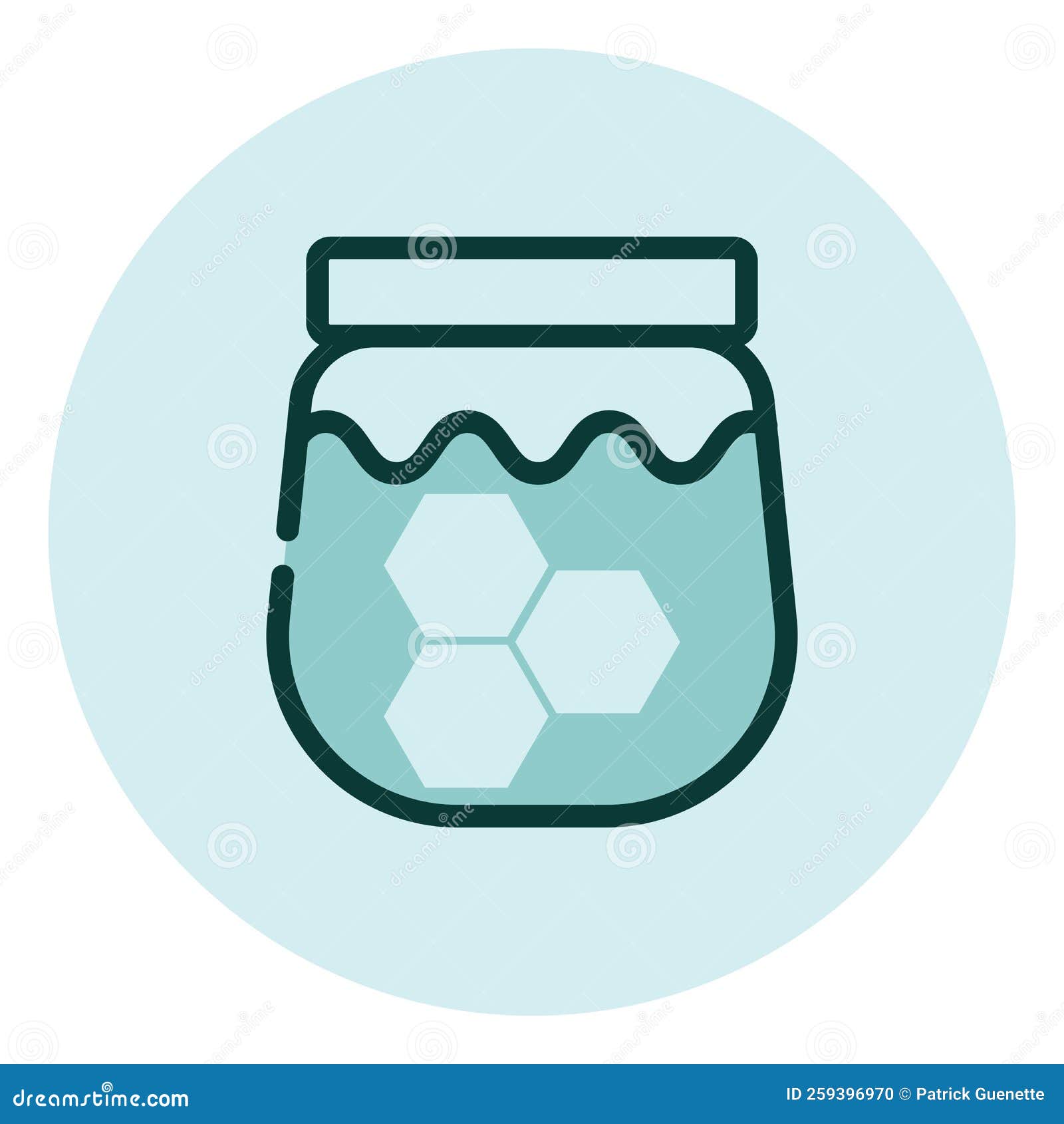 Honey jar, icon stock vector. Illustration of healthy - 259396970