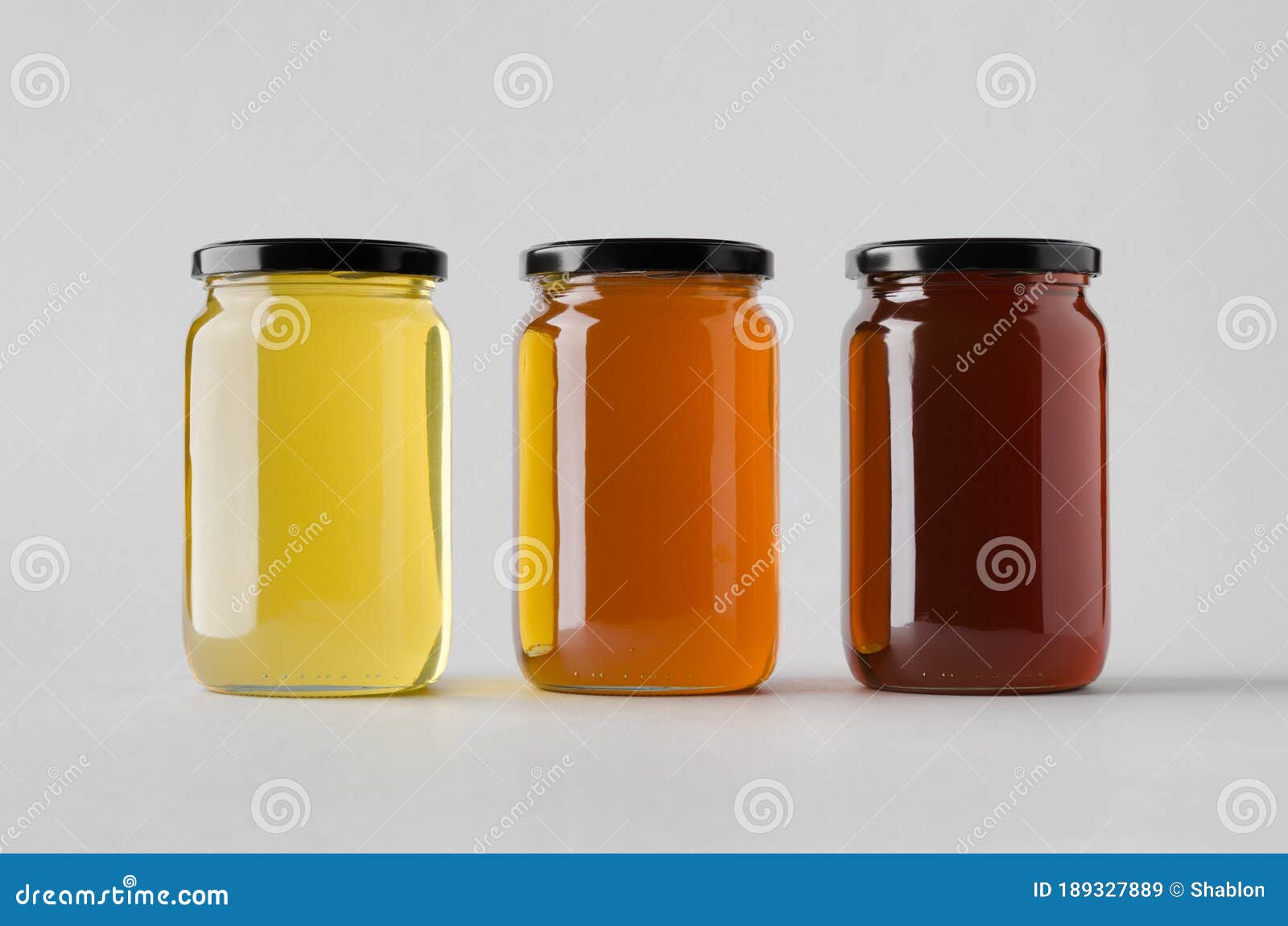 Honey Jar Mock-Up - Three Jars Stock Image - Image of basswood, alfalfa ...