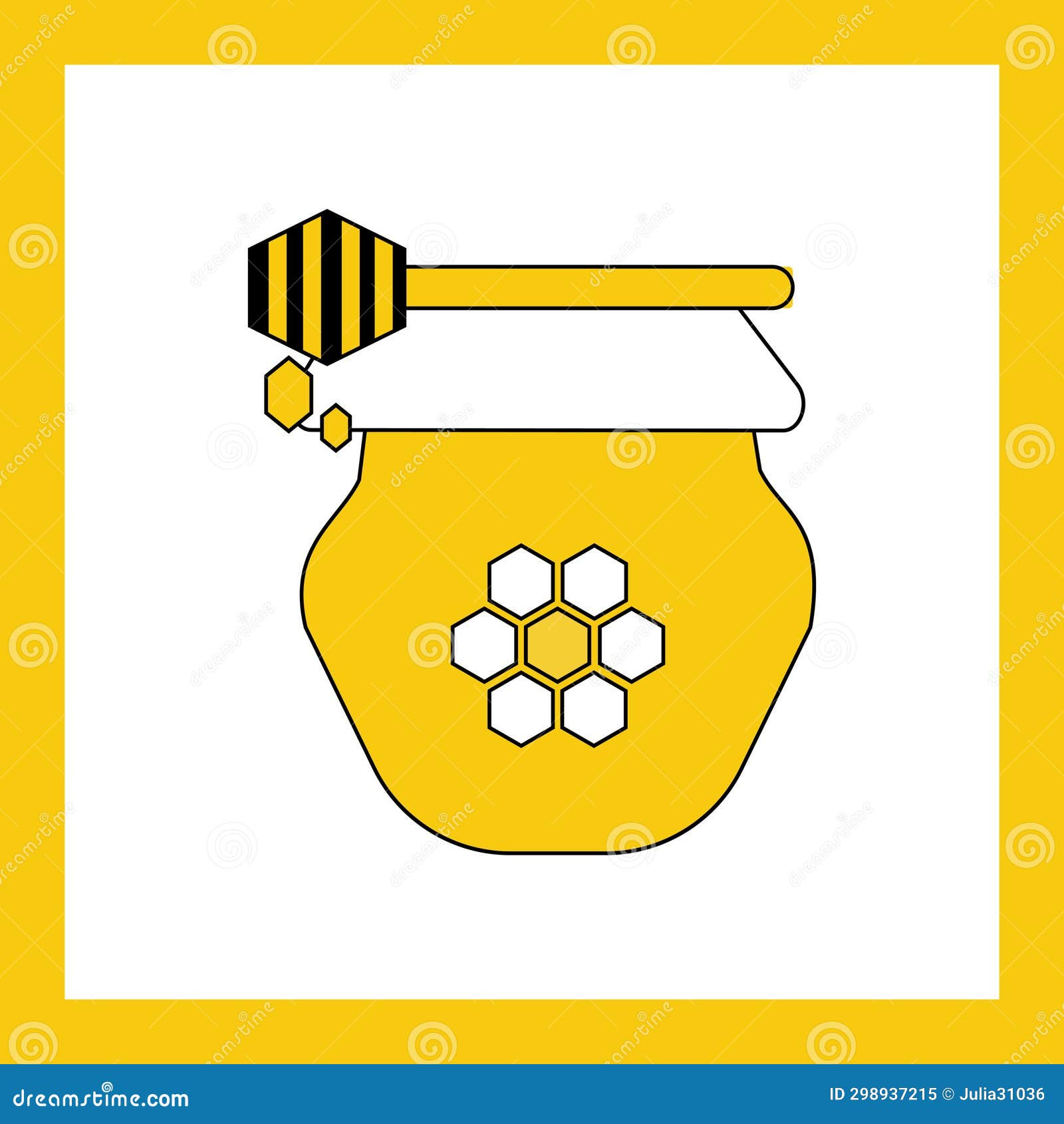 Honey Jar Sign Icon and Honey Dipper Stock Vector - Illustration of ...