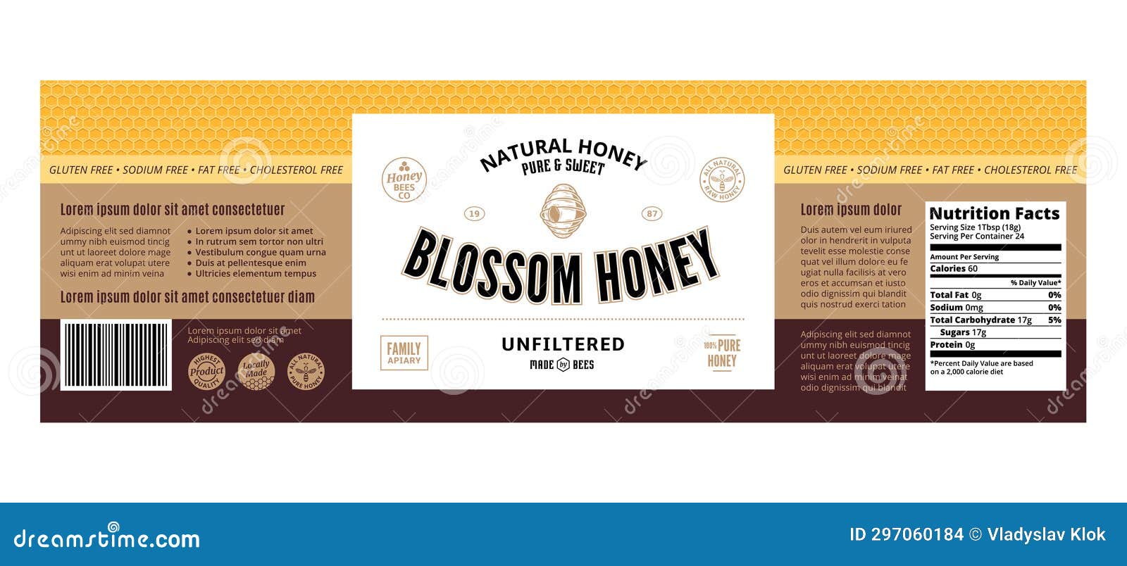 Honey Label and Packaging Design Template Stock Illustration ...