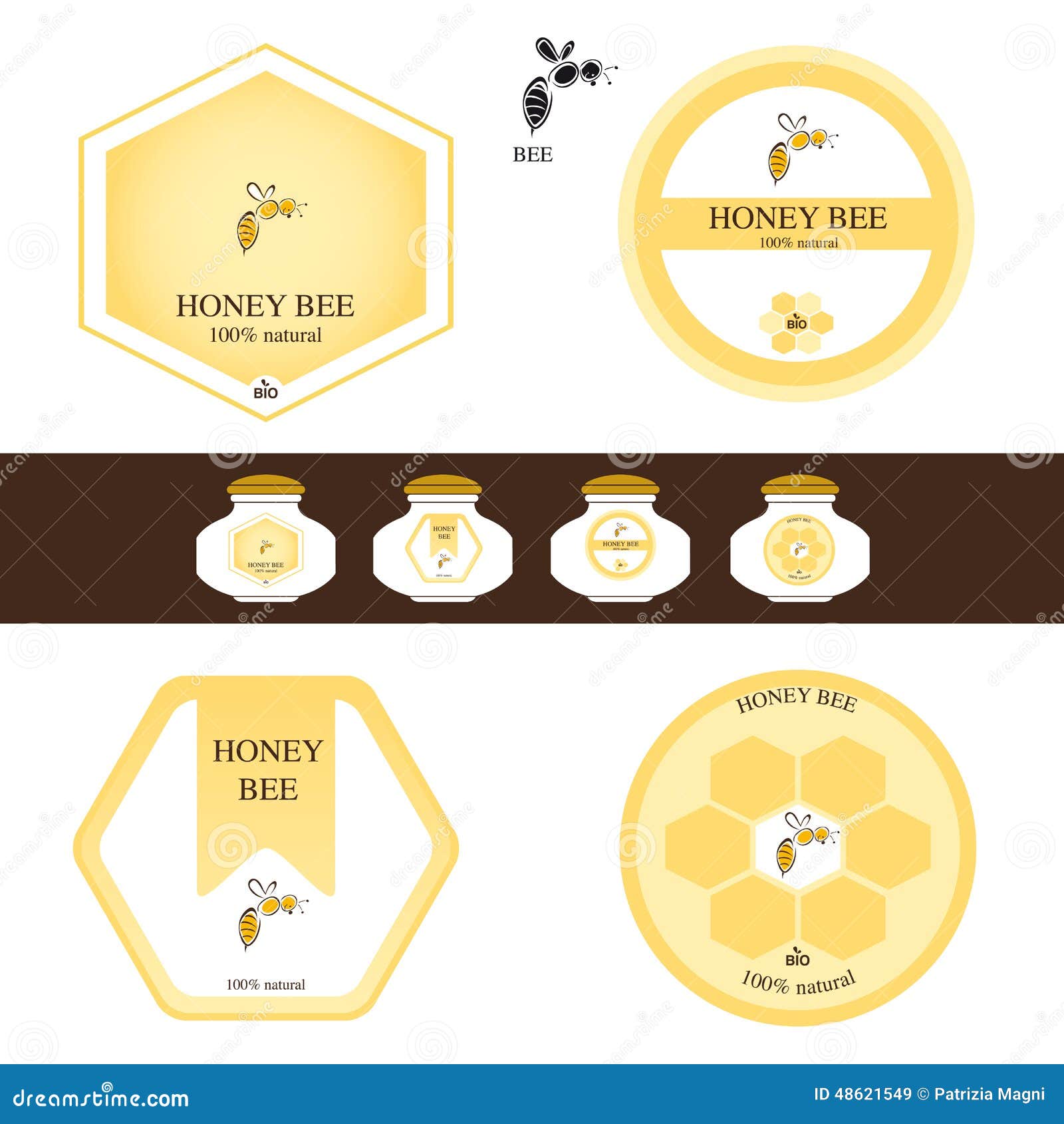 Honey labels stock vector. Illustration of sweet, hive - 48621549