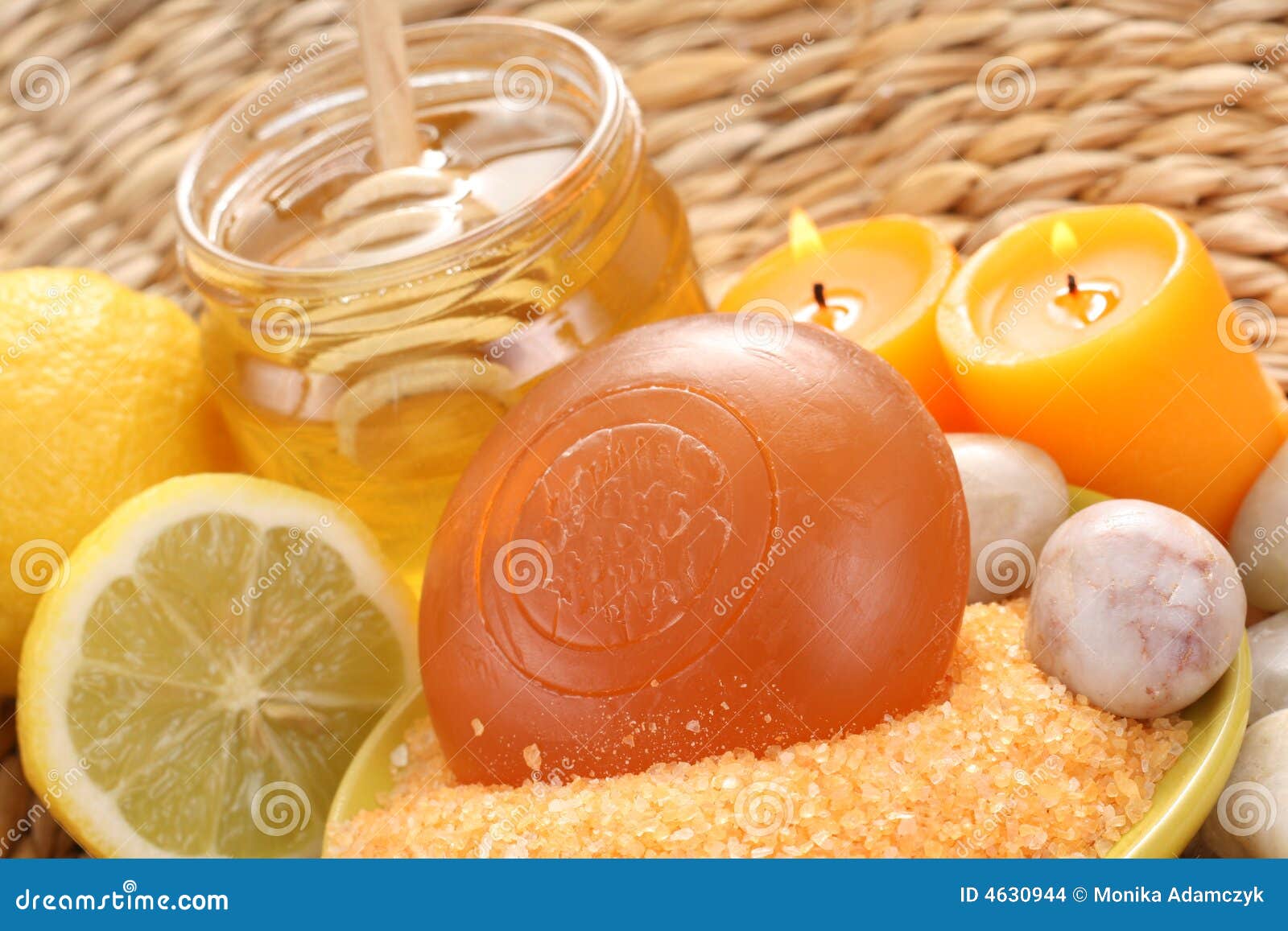 Honey and lemon bath stock photo. Image of treatment, healthy - 4630944