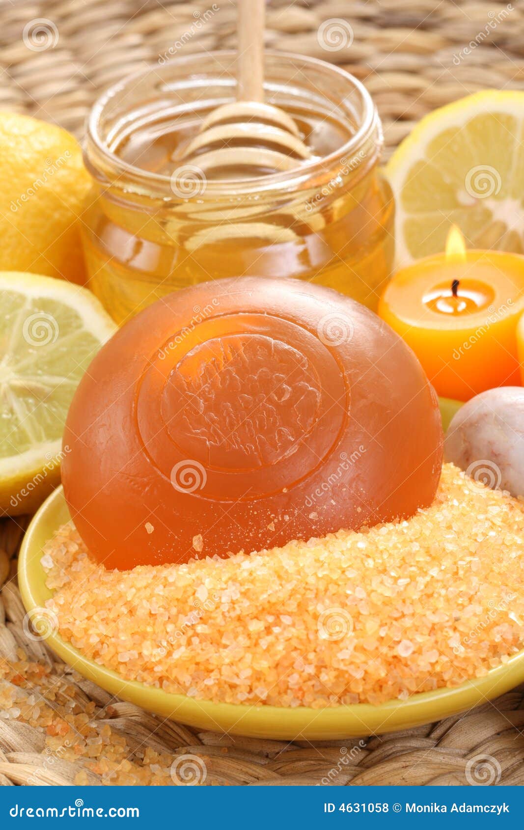 Honey and lemon bath stock photo. Image of wellness, relax - 4631058
