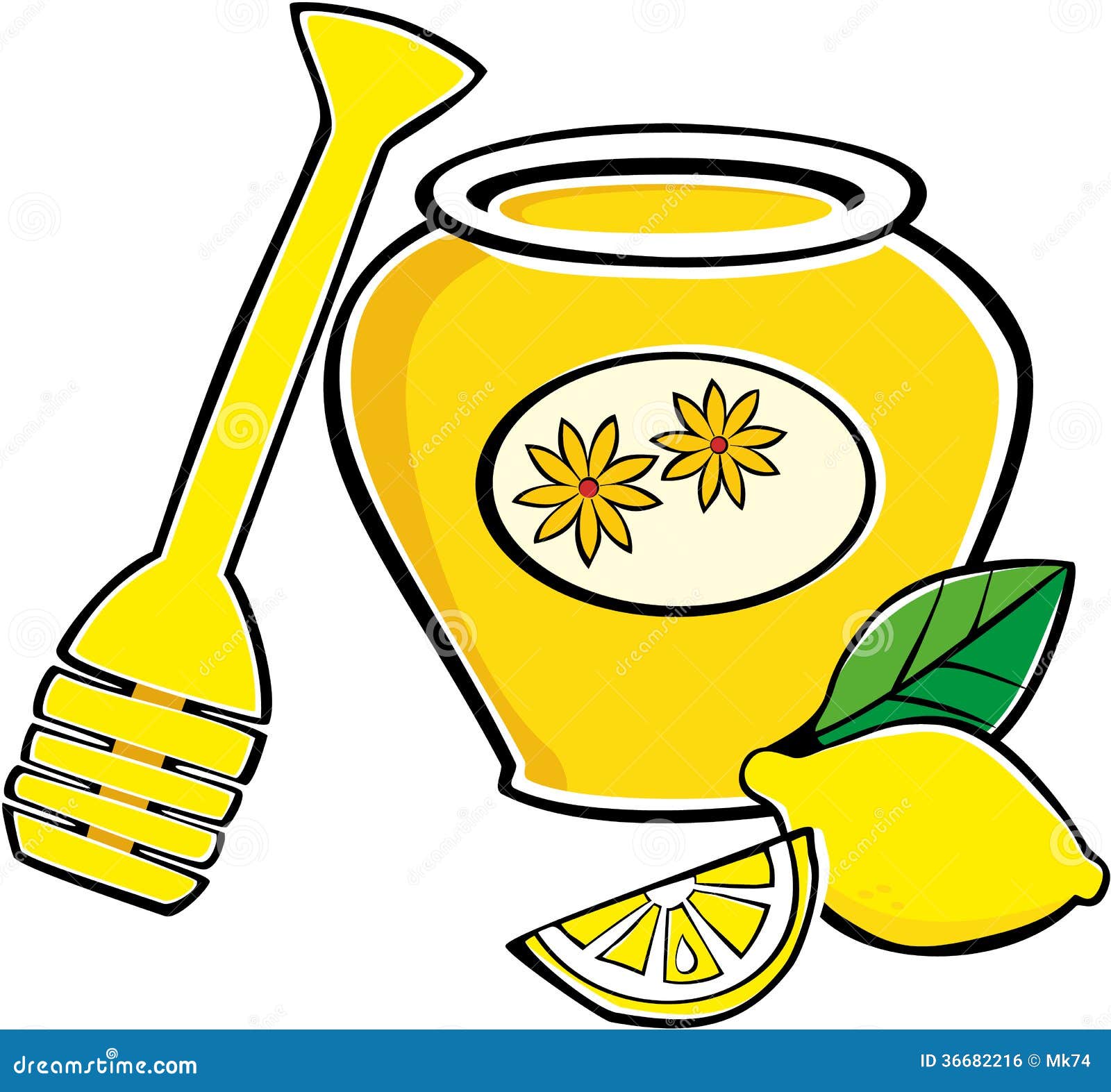 Honey and lemon stock vector. Illustration of fruit, sweet - 36682216