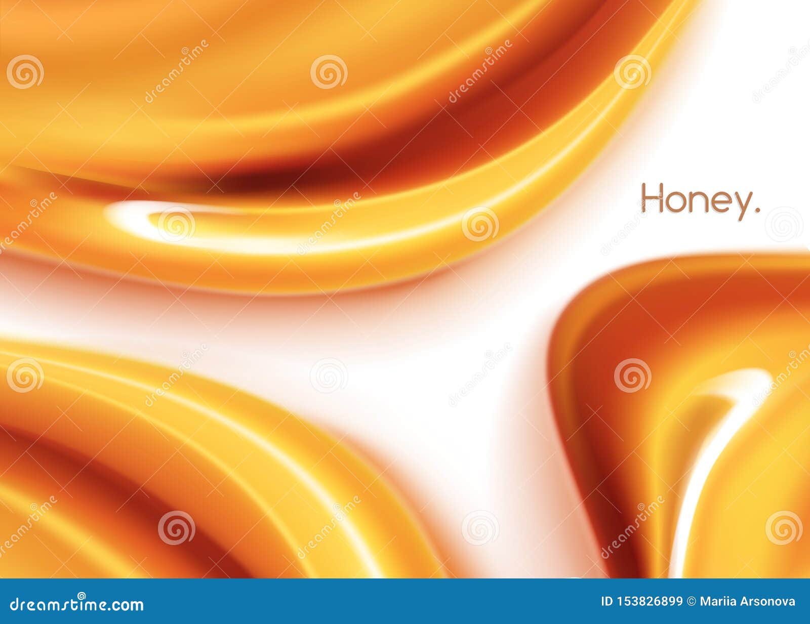 Honey Liquid Texture, Golden Honey In 3d Illustration For Design Uses ...