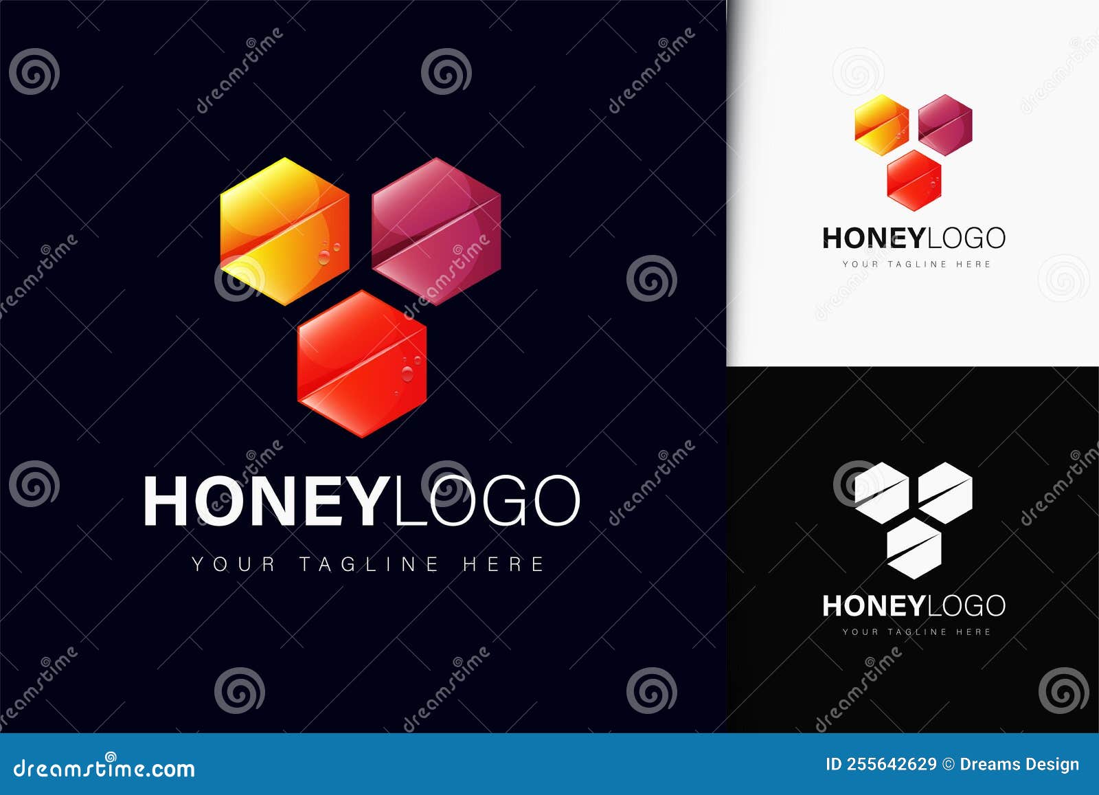 Honey Logo Design with Gradient Stock Vector - Illustration of design ...