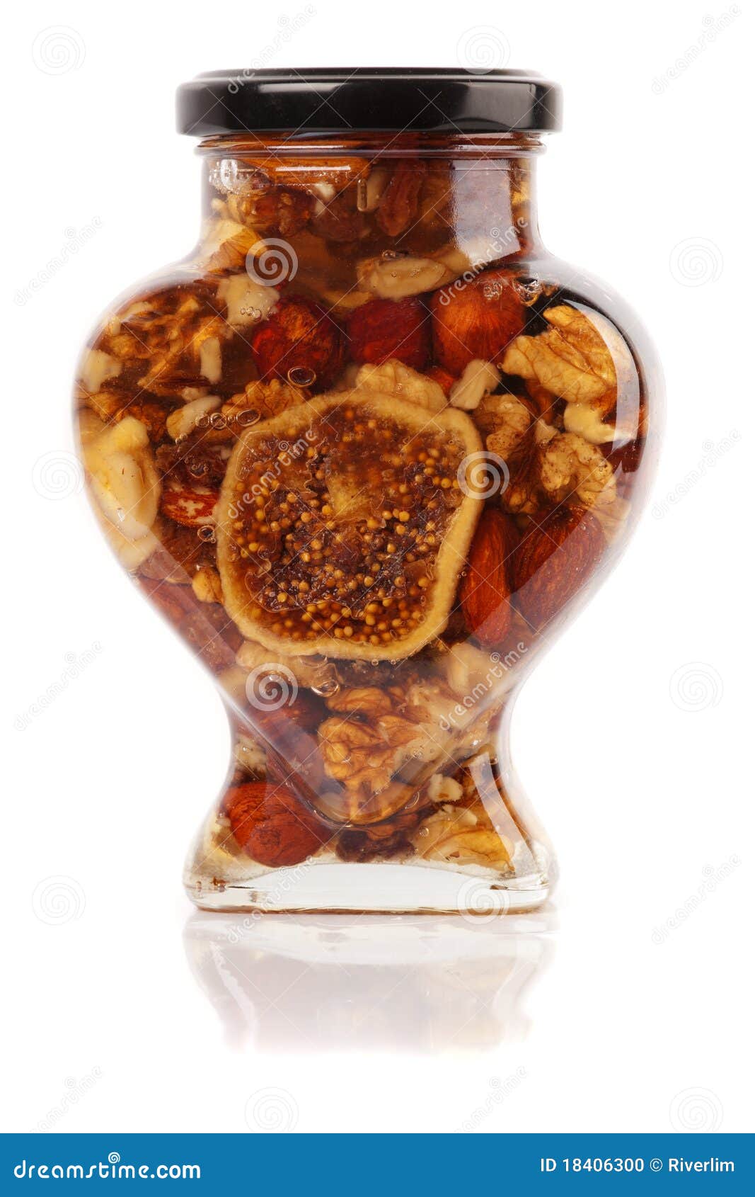 Honey and Nuts stock photo. Image of food, glass, isolated - 18406300