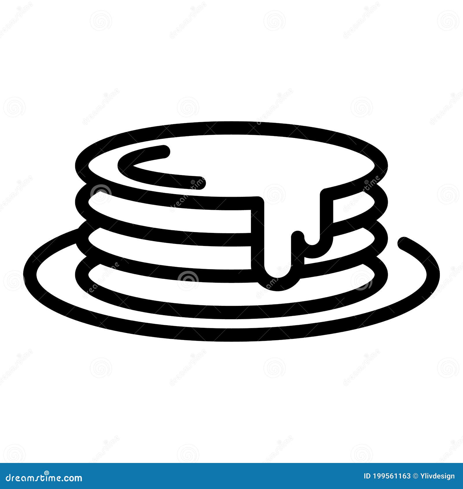 Honey Pancakes Icon, Outline Style Stock Vector - Illustration of bread ...