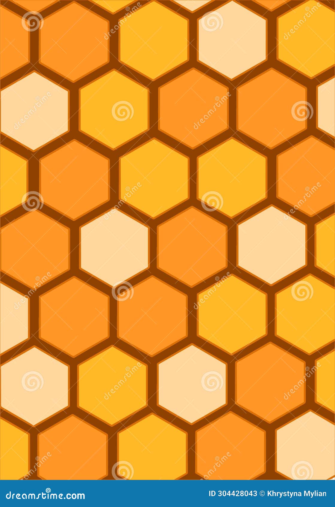 Honey Pattern: Vector Illustration with a Geometric Pattern, Honeycomb ...