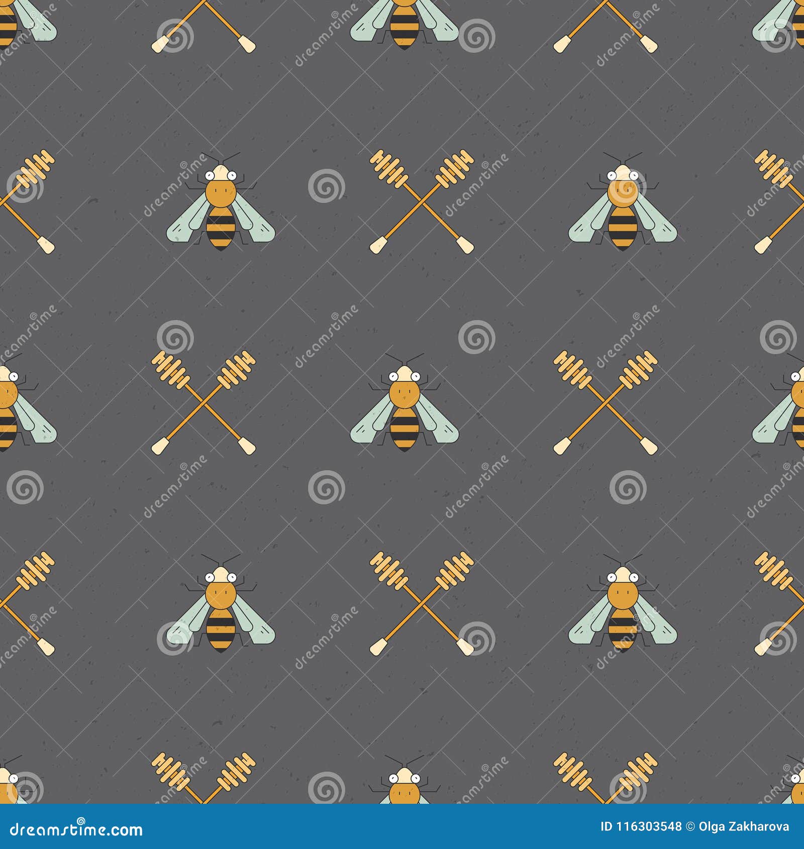 Honey Patterns stock vector. Illustration of forest - 116303548