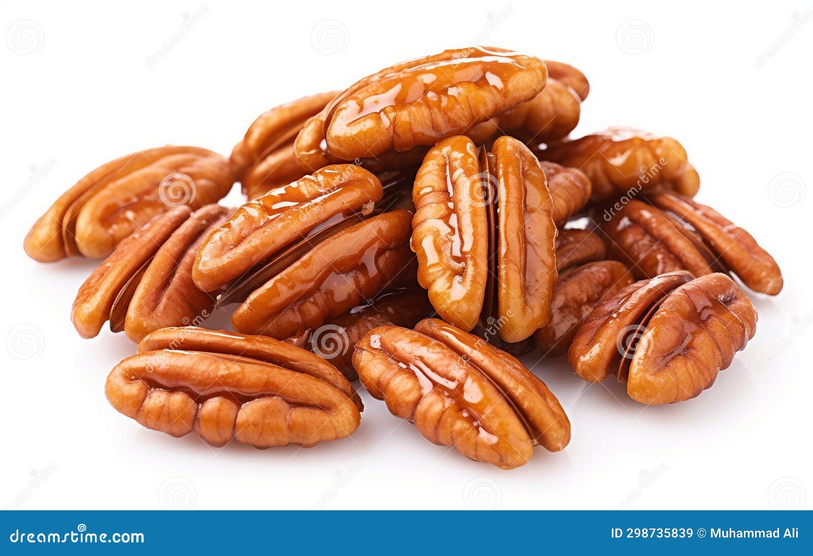 Honey Pecans on White Background Stock Illustration - Illustration of ...