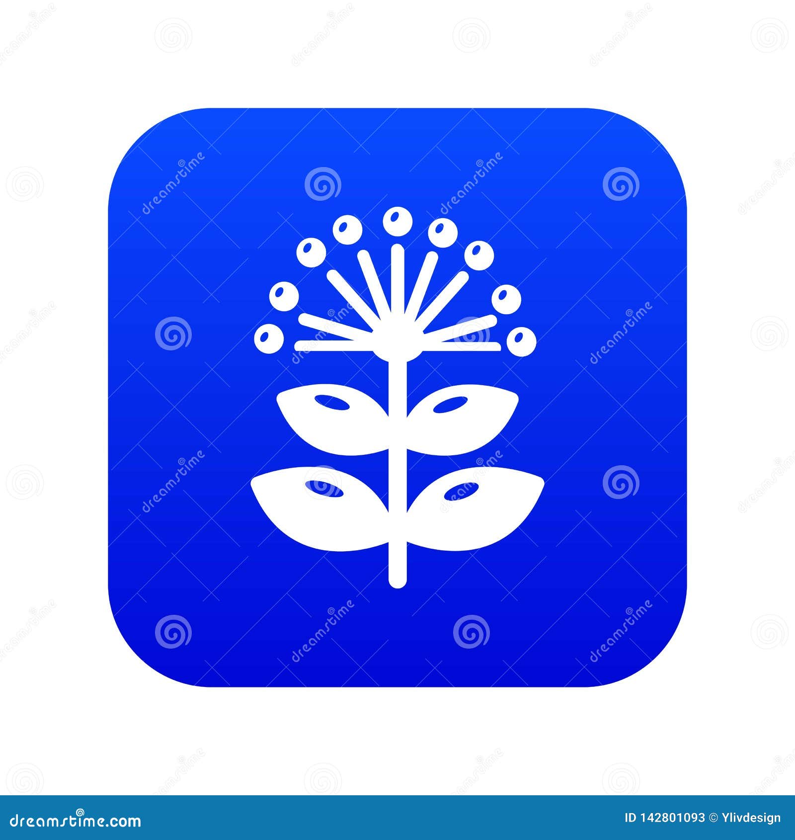 Honey Plant Icon Blue Vector Stock Vector - Illustration of nature ...