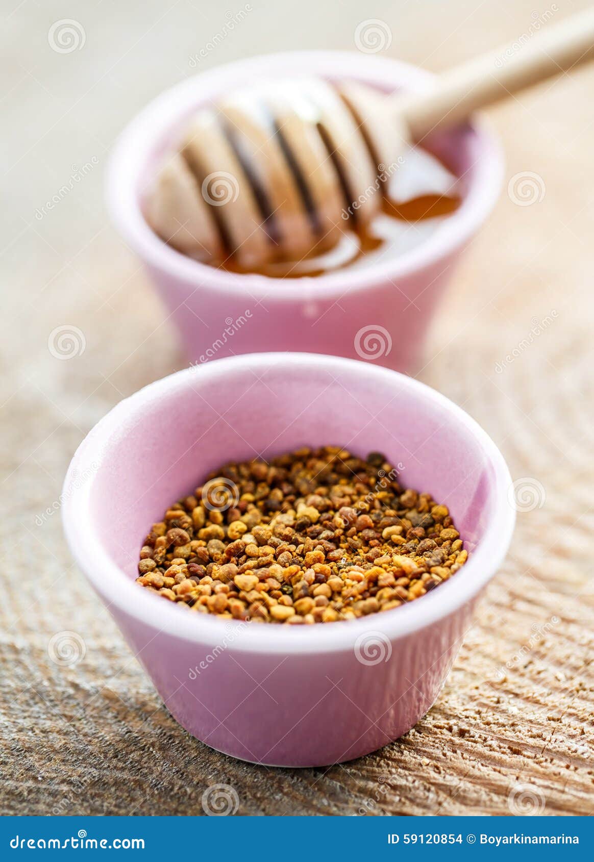 Honey Pollen and Honey on the Table Stock Photo - Image of meadow ...