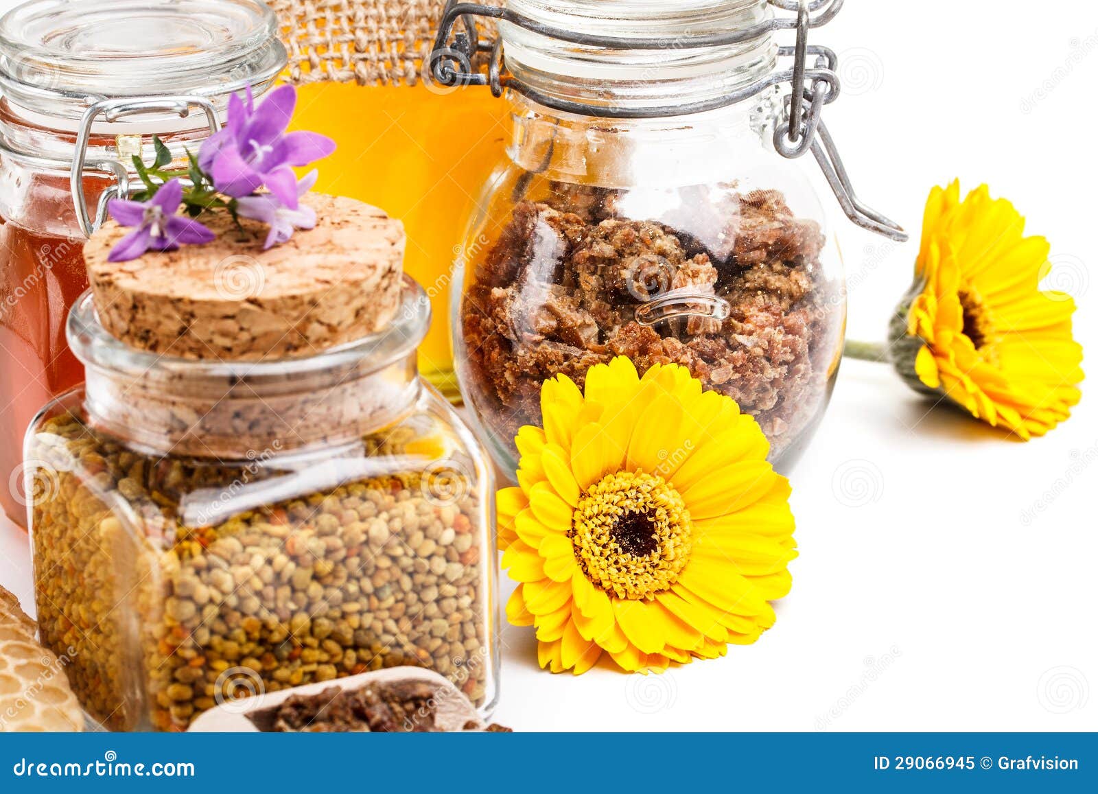 Honey, pollen and propolis stock image. Image of healthy - 29066945