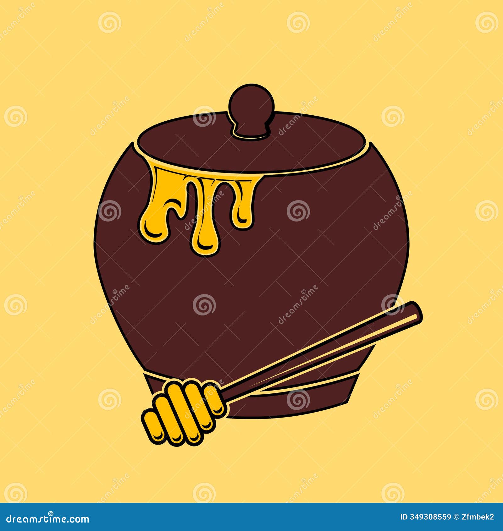Honey Pot Isolated. Vector Illustration Stock Vector - Illustration of ...