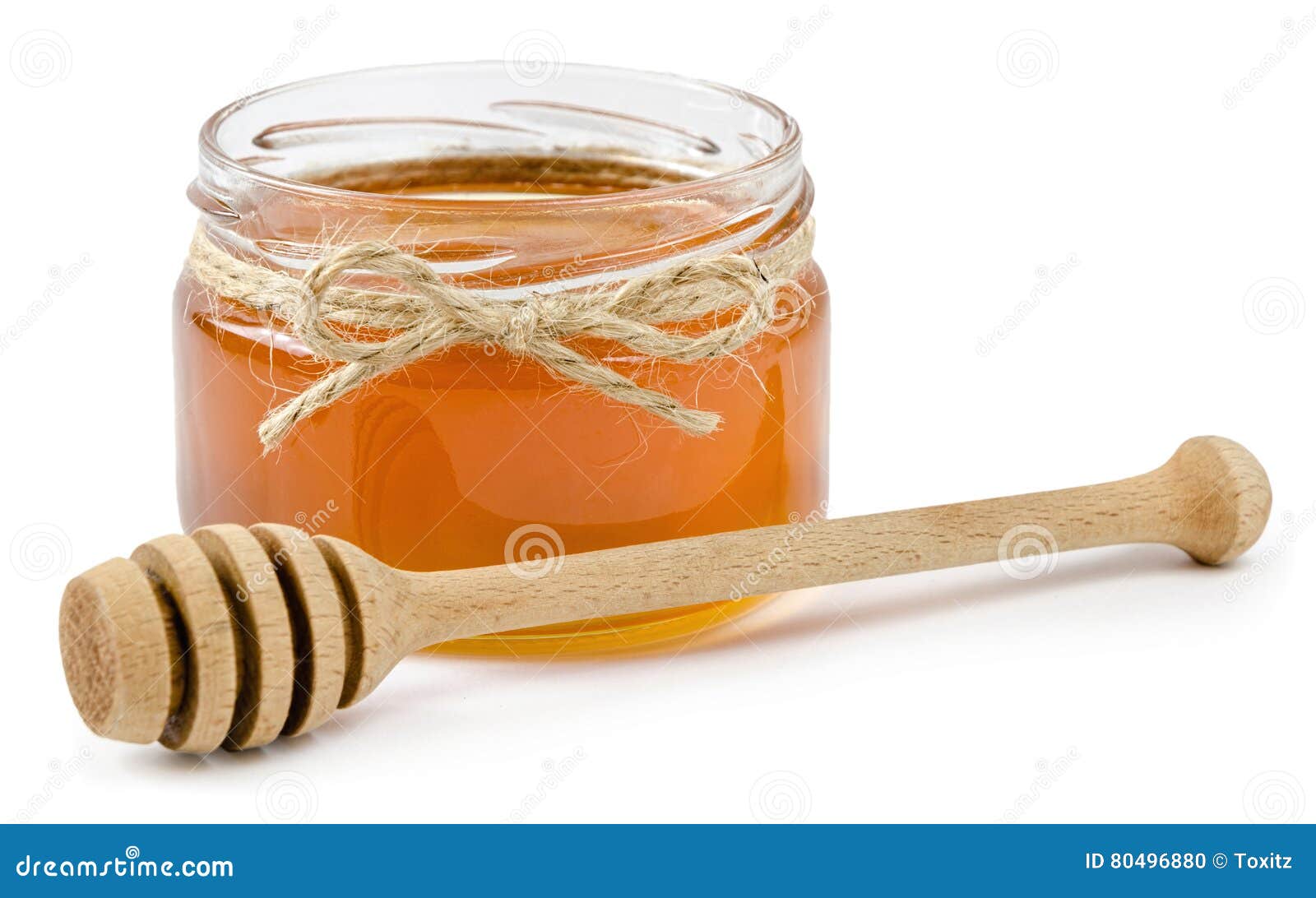 Honey Pot on Isolated White Background Stock Photo - Image of puddle ...