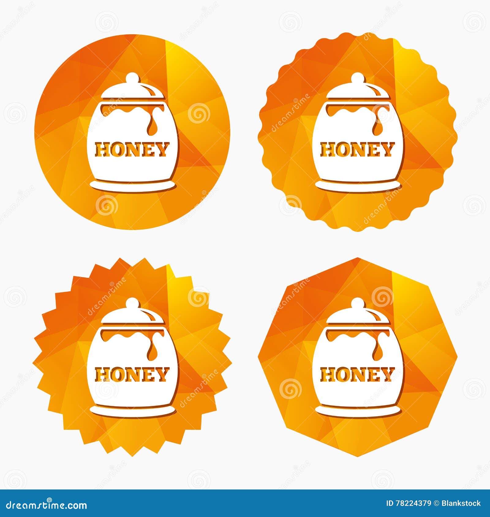 Honey in Pot Sign Icon. Sweet Natural Food. Stock Vector - Illustration ...