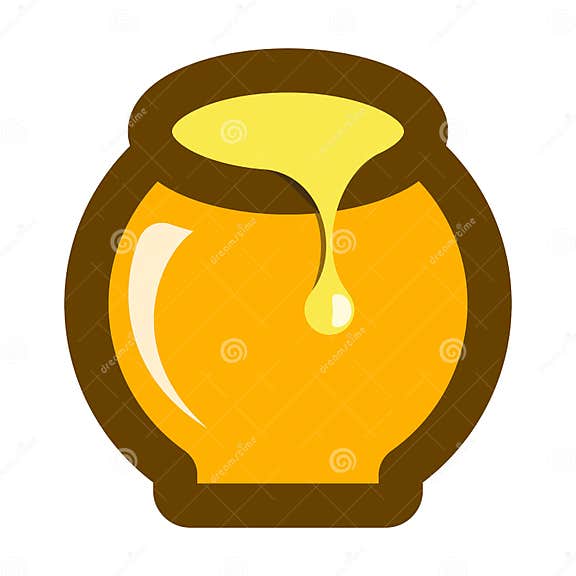 Honey Pot Vector Flat Icon. Honey Jar Vector Illustration Stock Vector ...