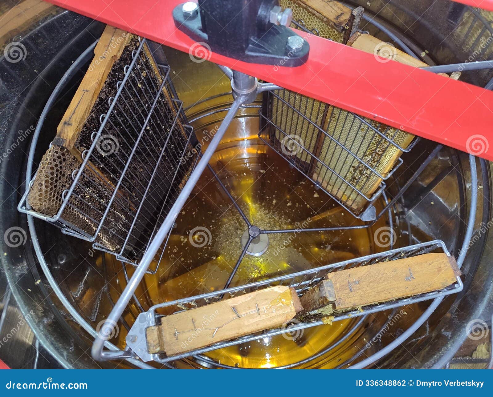 Honey Production. the Work of a Beekeeper Stock Photo - Image of ...