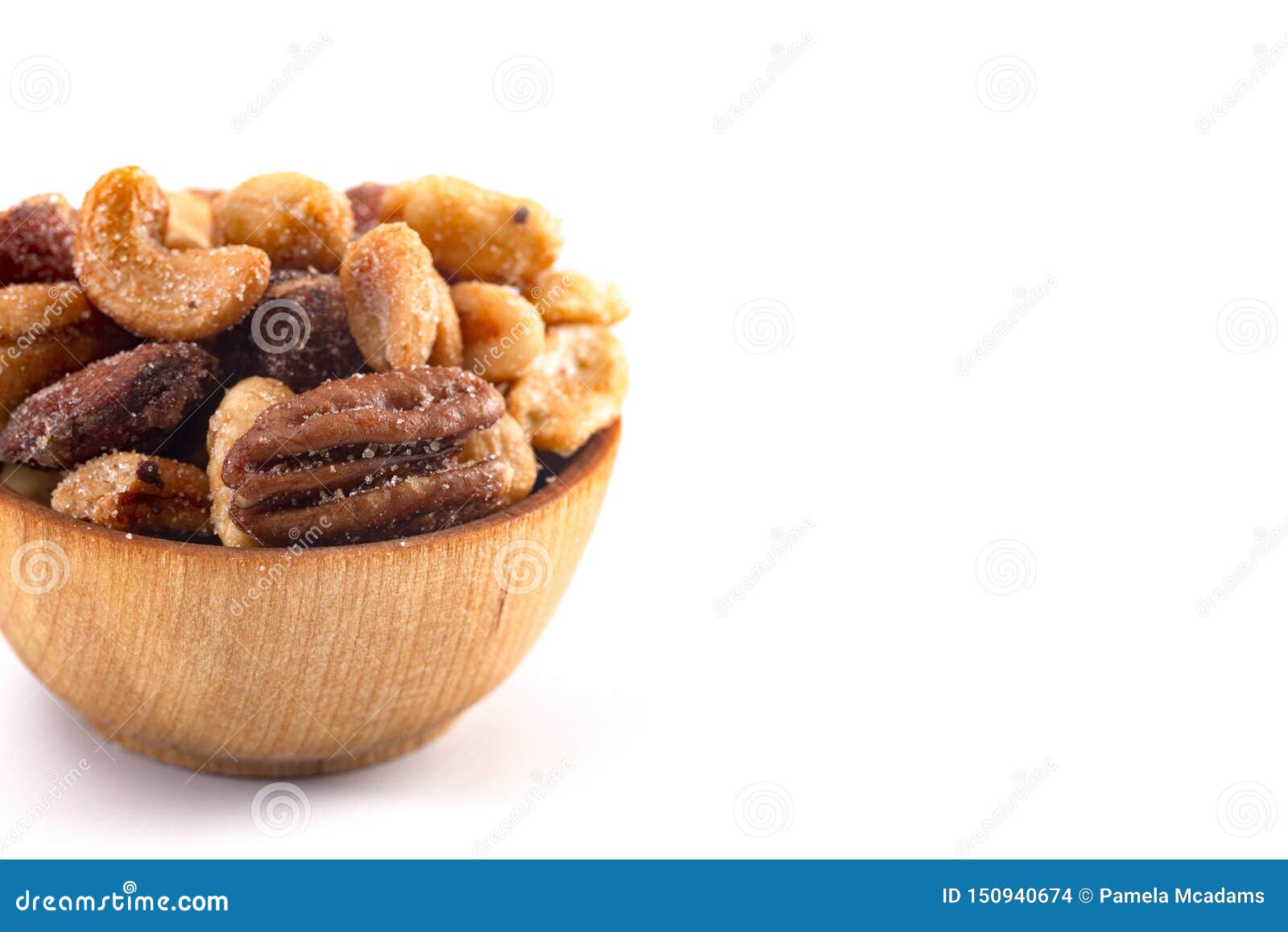 Honey Roasted Nuts Isolated on a White Background Stock Photo - Image ...