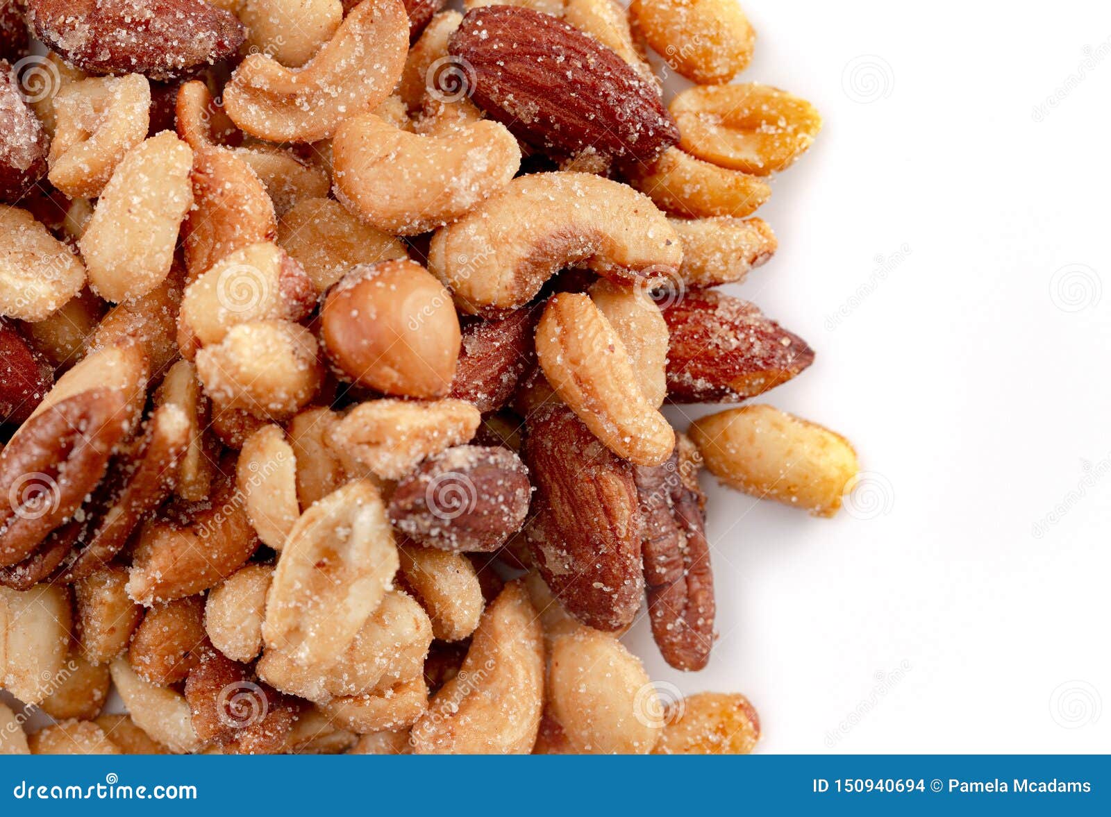Honey Roasted Nuts Isolated on a White Background Stock Photo - Image ...