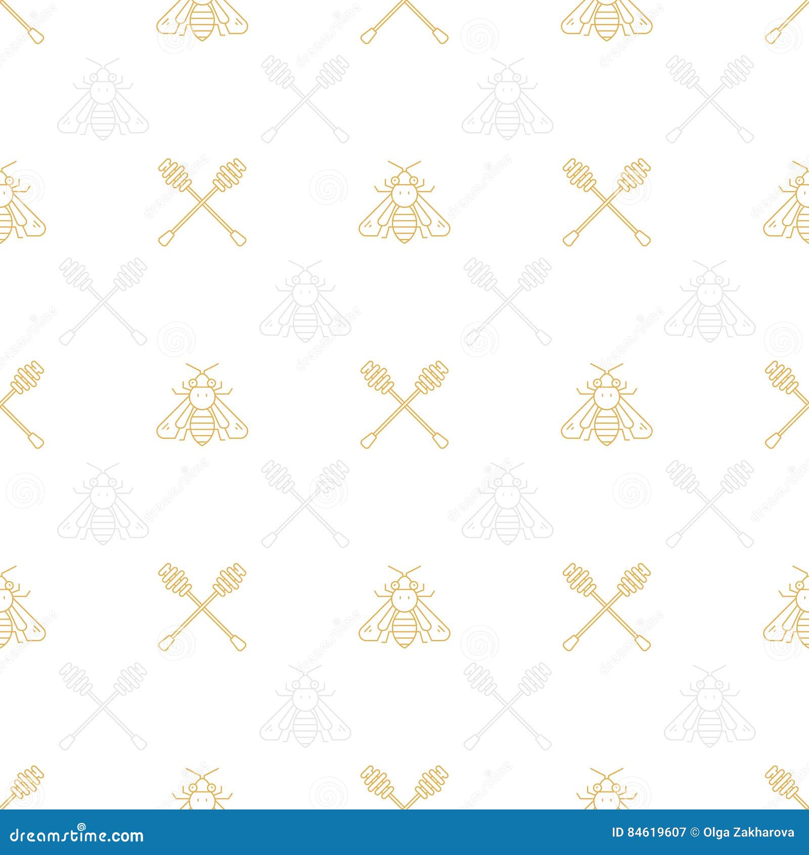 Honey Seamless Pattern stock vector. Illustration of honeycomb - 84619607