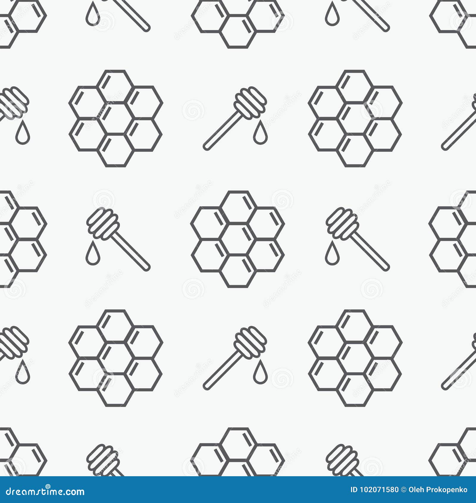 Honey seamless pattern stock vector. Illustration of garde - 102071580
