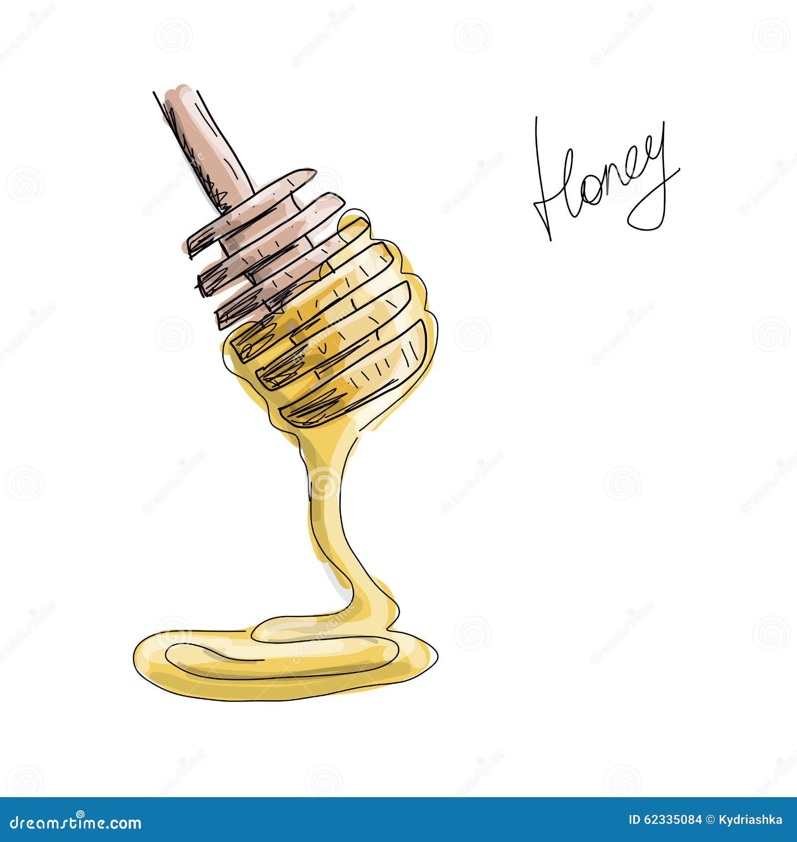 Honey, Sketch for Your Design Stock Vector - Illustration of flower ...