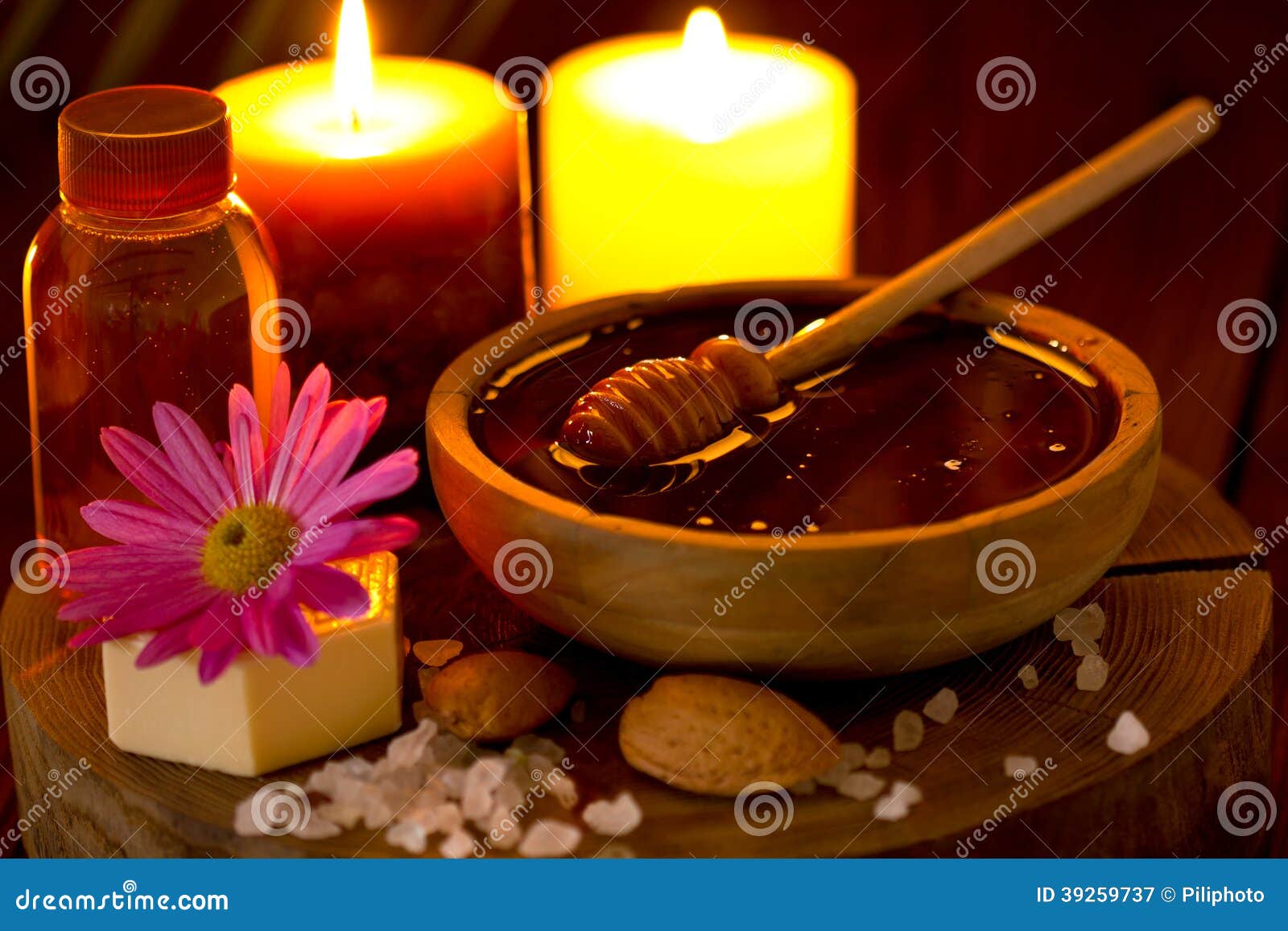 Honey and spa treatment stock image. Image of relaxation - 39259737