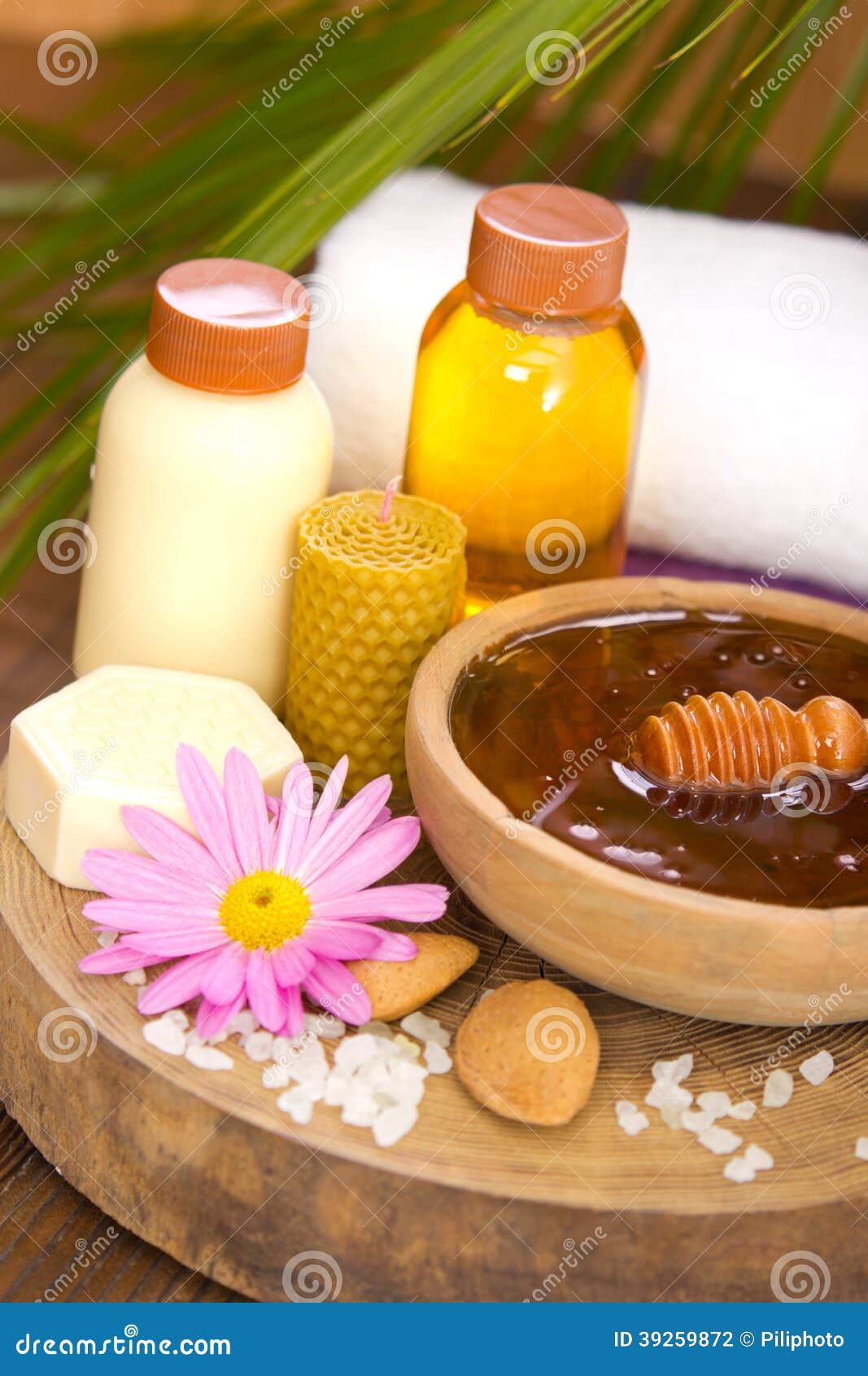 Honey and spa treatment stock photo. Image of bath, candle - 39259872