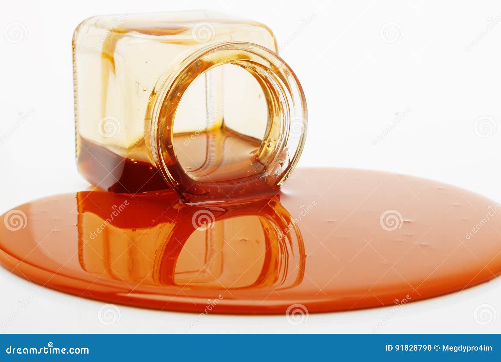 Honey Spill from a Glass Jar Stock Photo - Image of healthy, orange ...