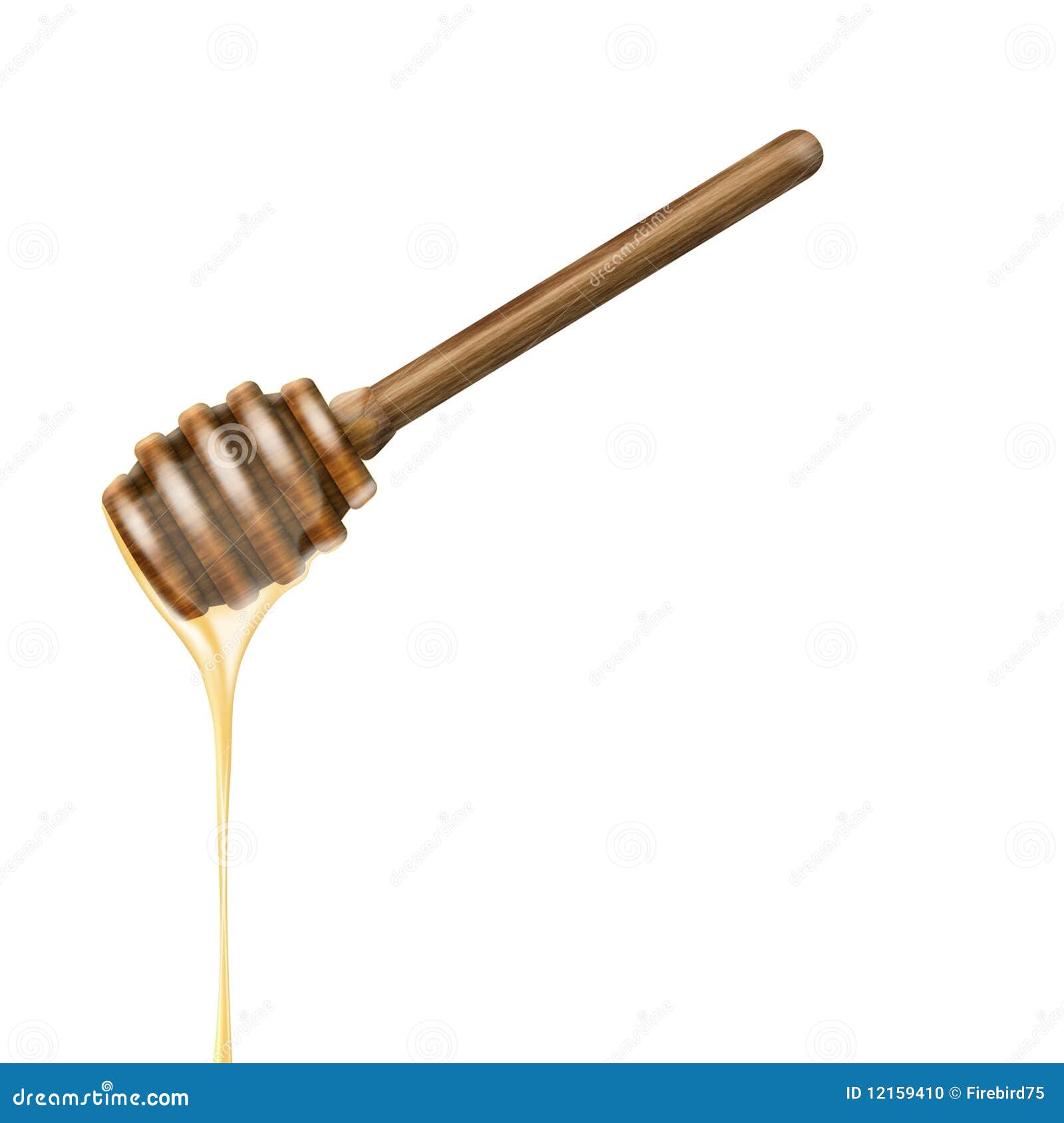 Honey Spoon Set. Cartoon Wooden Spoons Dipper For Melting Sweet Liquid ...