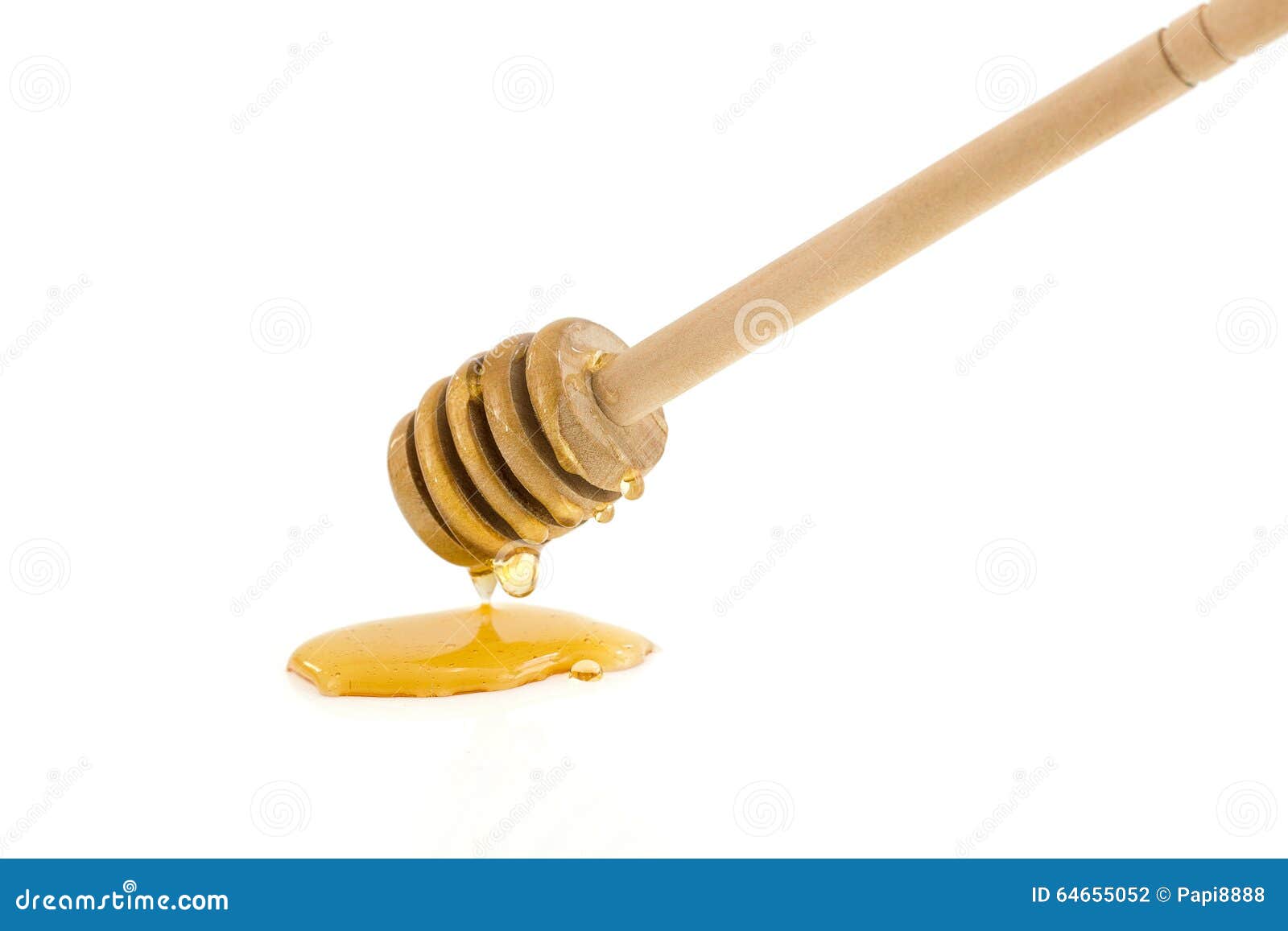 Honey Stick In Puddle Isolated On White Background Stock Photo - Image ...