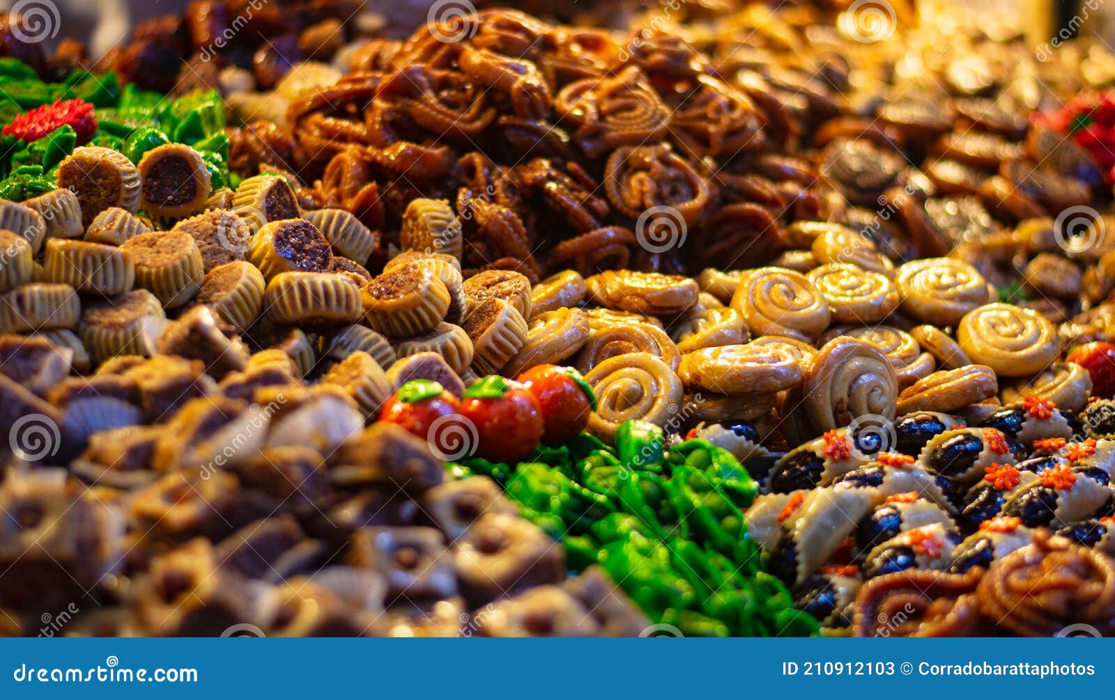 Honey sweets in the souk stock image. Image of bethlehem - 210912103