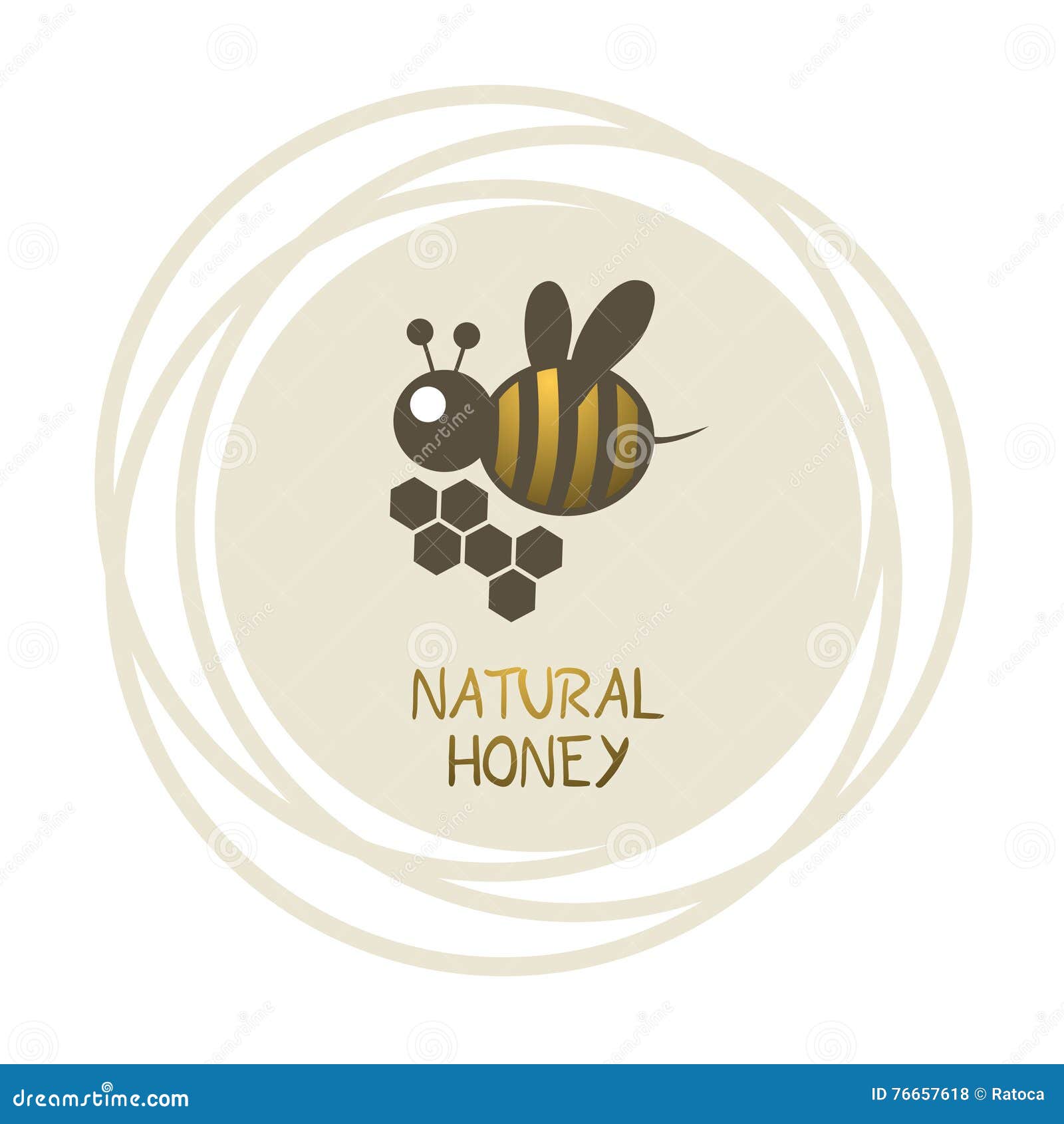 Honey symbol stock vector. Illustration of round, delicious - 76657618