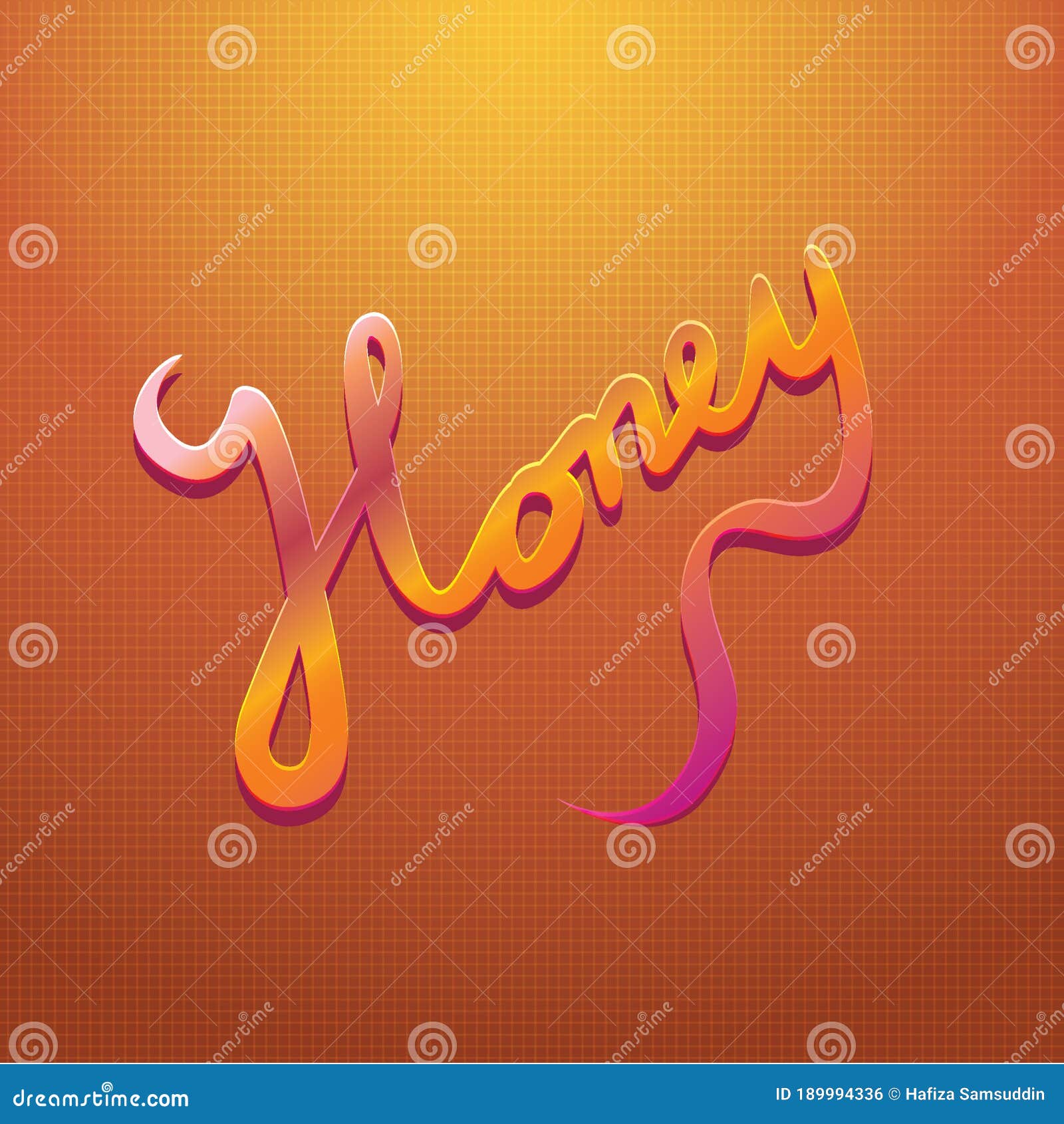 Honey Text Design. Vector Illustration Decorative Design Stock Vector ...