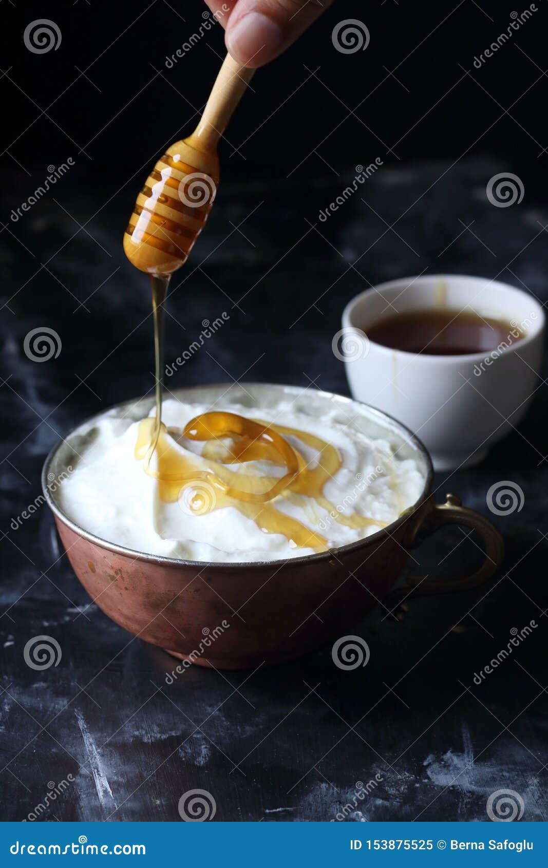 Honey and Yogurt, Pouring Honey Stock Image - Image of organic, meal ...